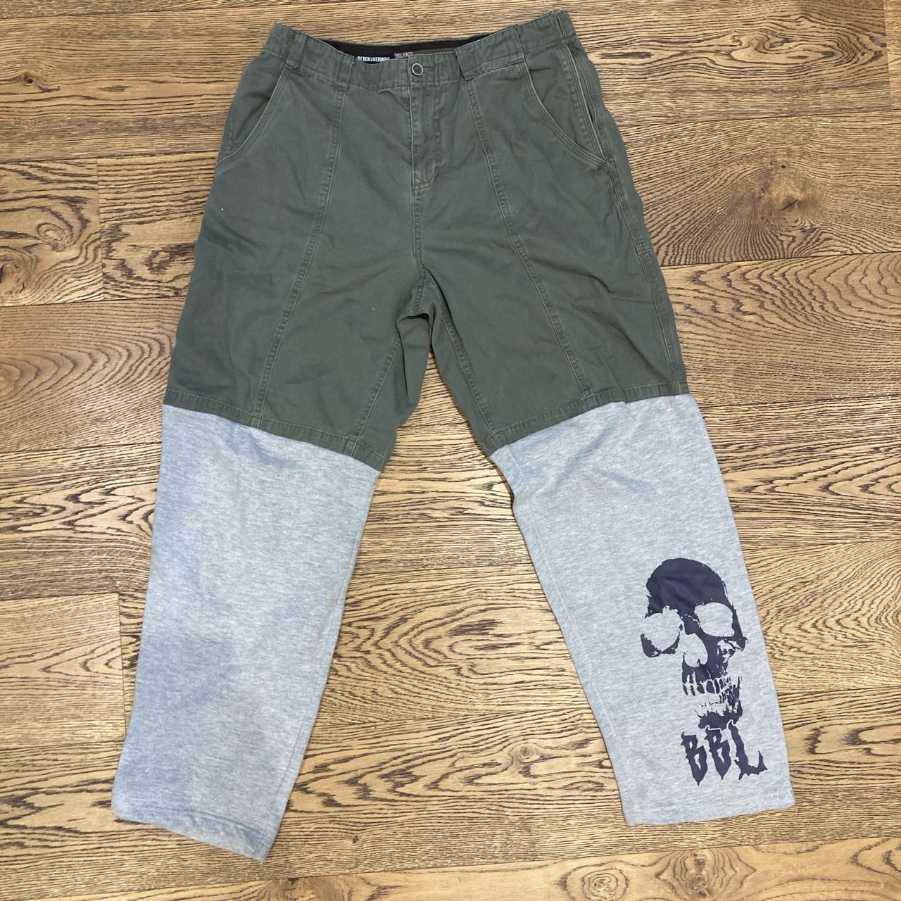 Men's Green and Grey Trousers | Depop