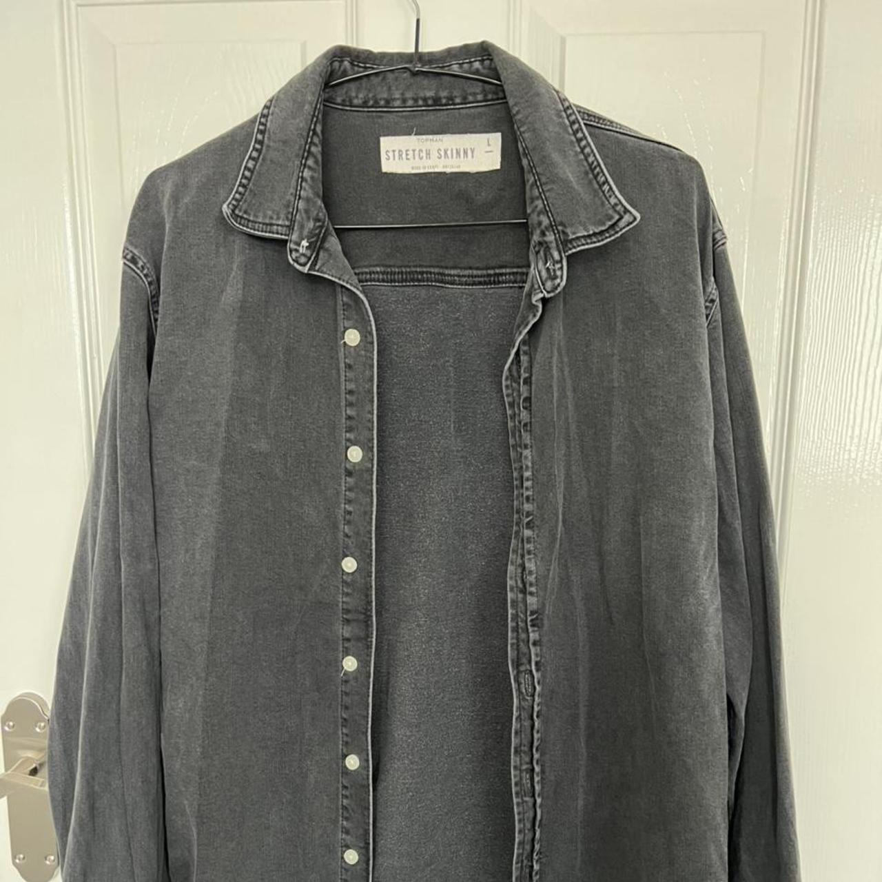 2 x Topman Stretch Skinny Denim Shirts (price for... | Depop