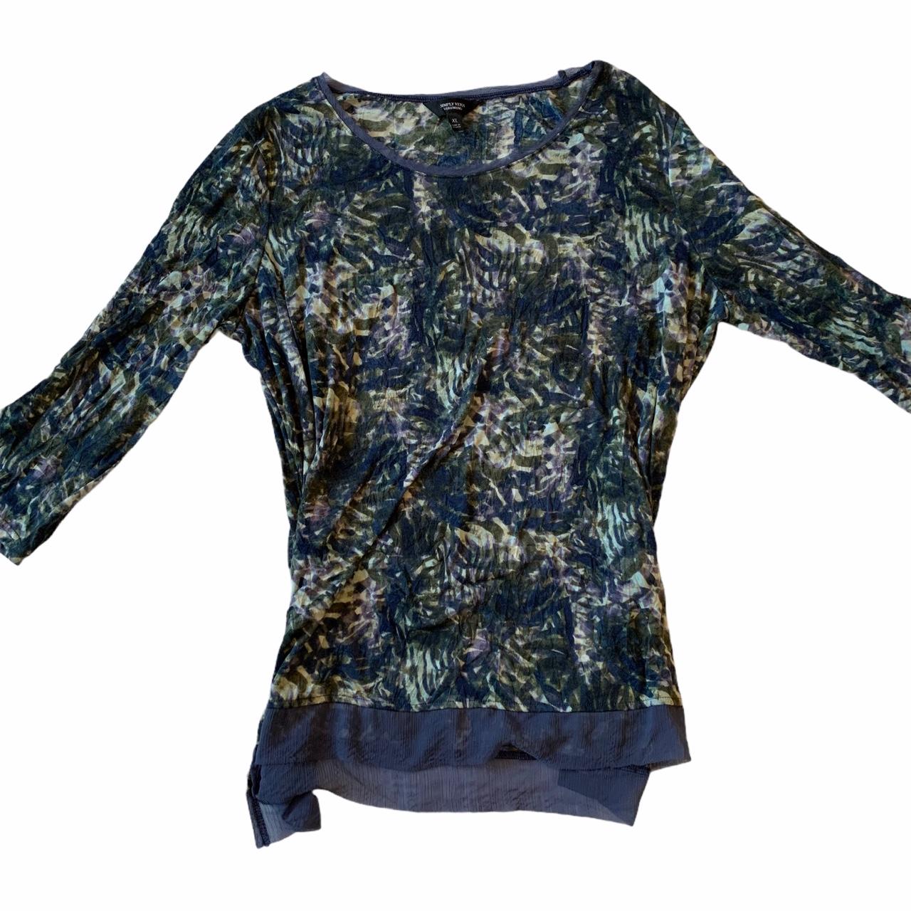 eye catching print long sleeve top by Simply Vera... | Depop