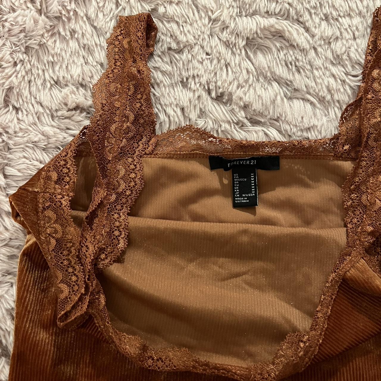 Brown velvet top So soft and nice material Lace... - Depop