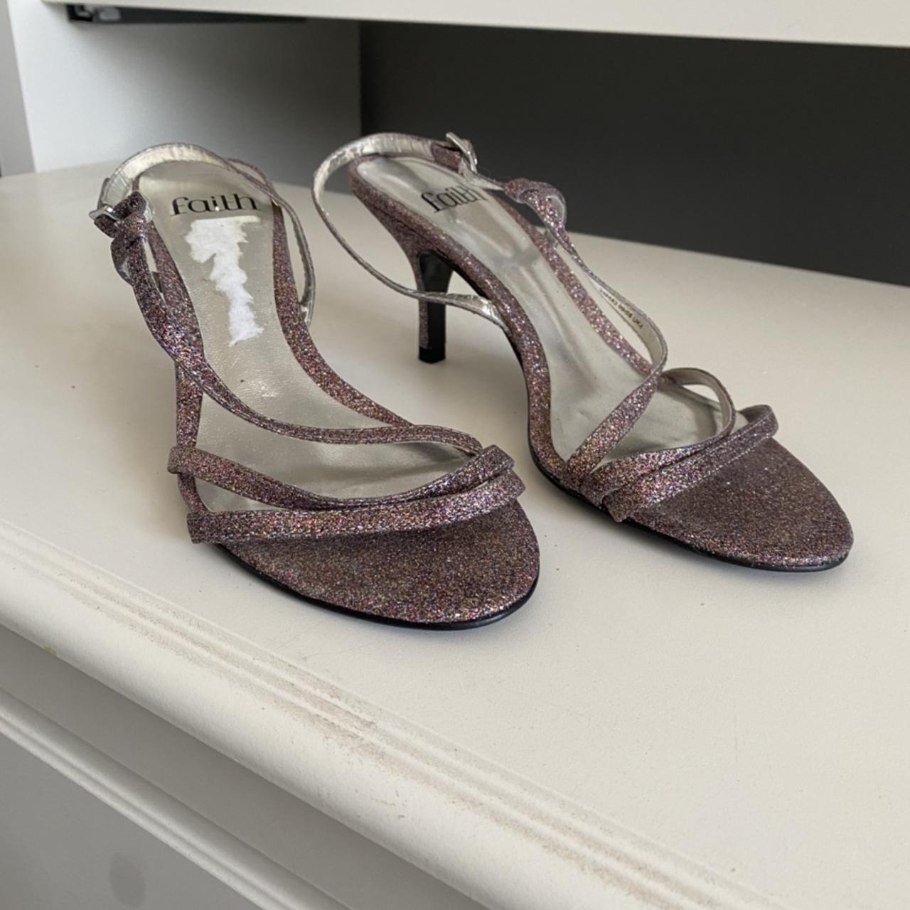 Faith pink glitter heels In a size 4 Worn a couple... - Depop
