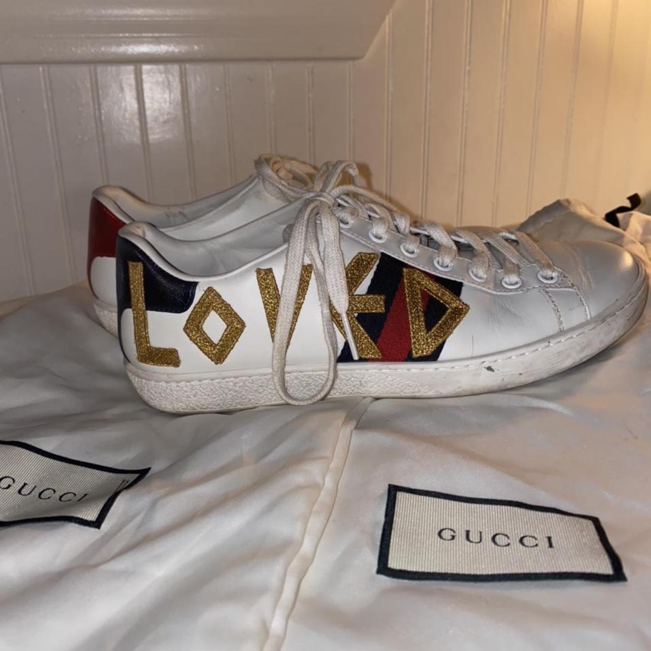 Authentic Gucci Ace ‘loved’ sneakers #gucci... - Depop