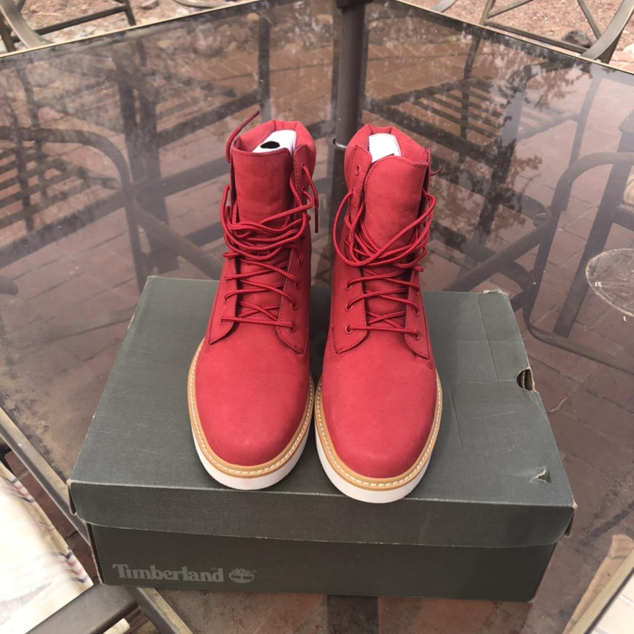Red Timberland Ankle Boots - UNUSED/never been... - Depop