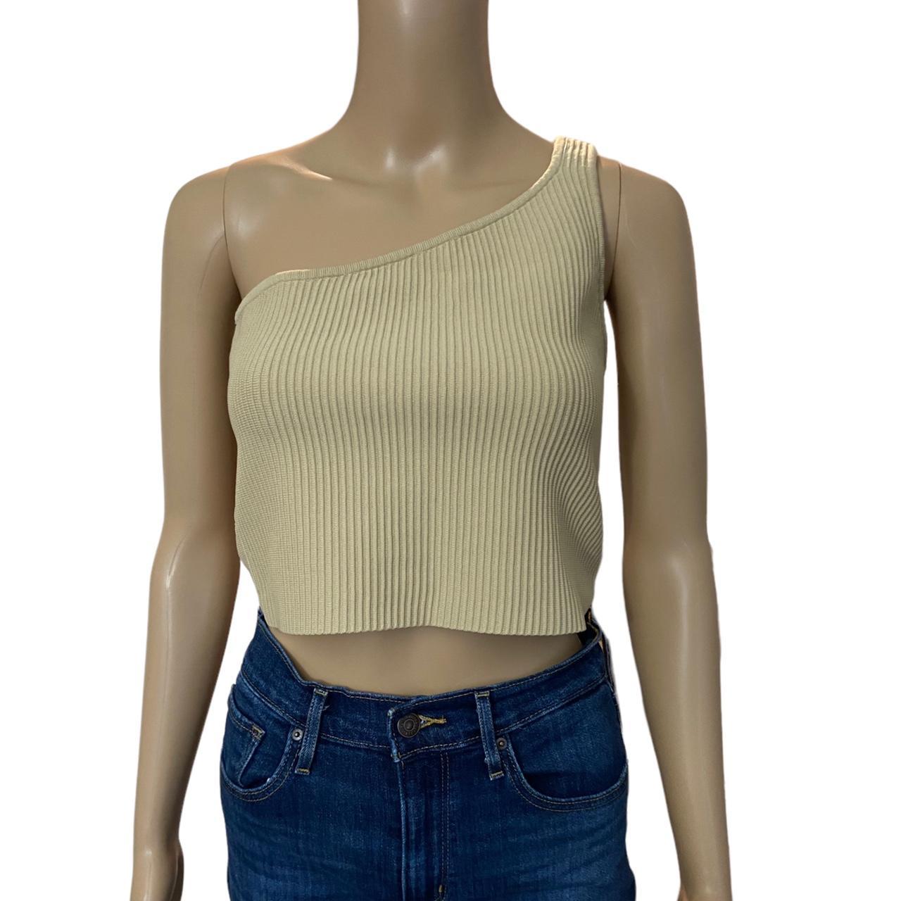 Women's Brown and Tan Crop-top | Depop