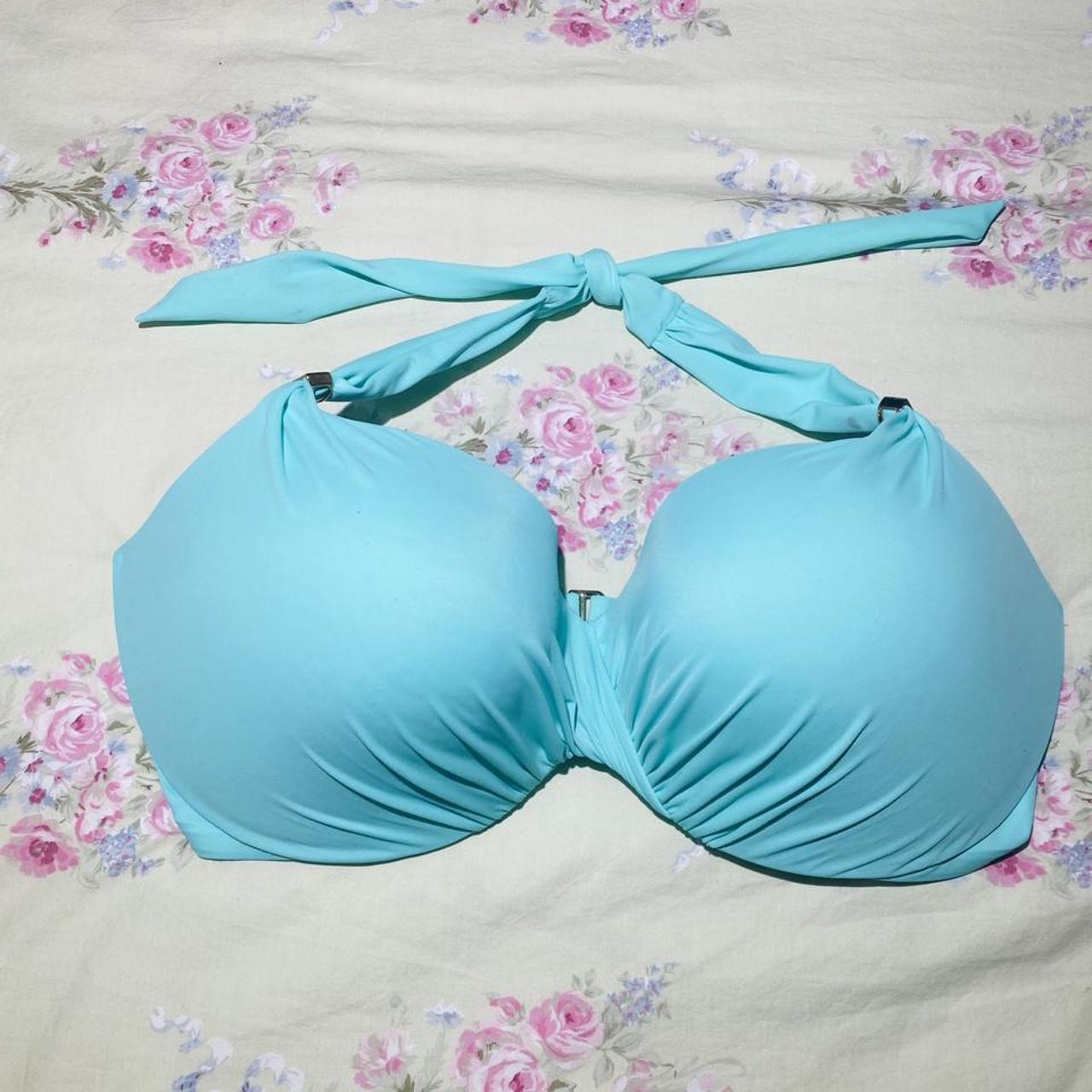 Aqua Blue Victorias Secret Swim Top Size: 38 DDD... - Depop