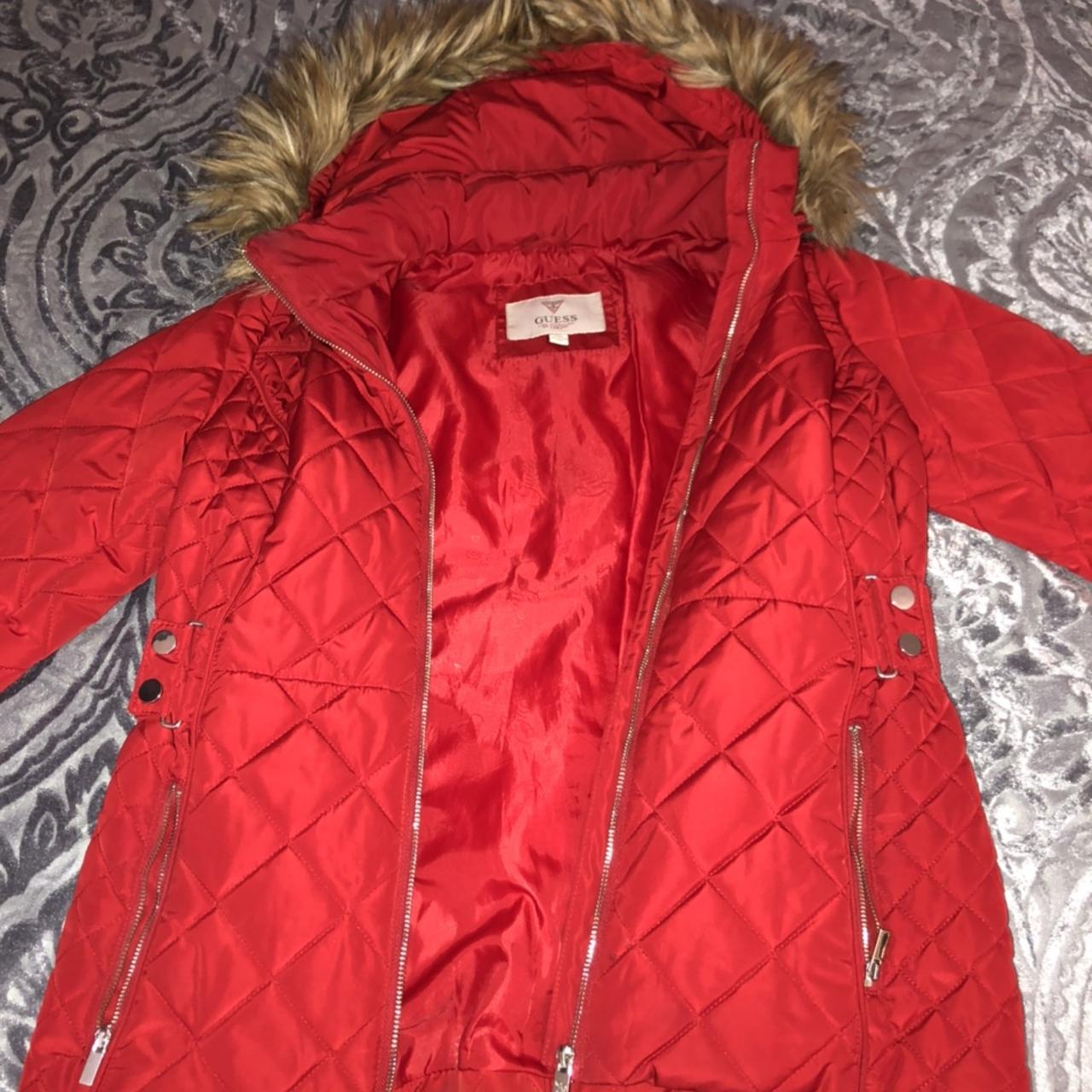 Guess Women's Red Coat | Depop