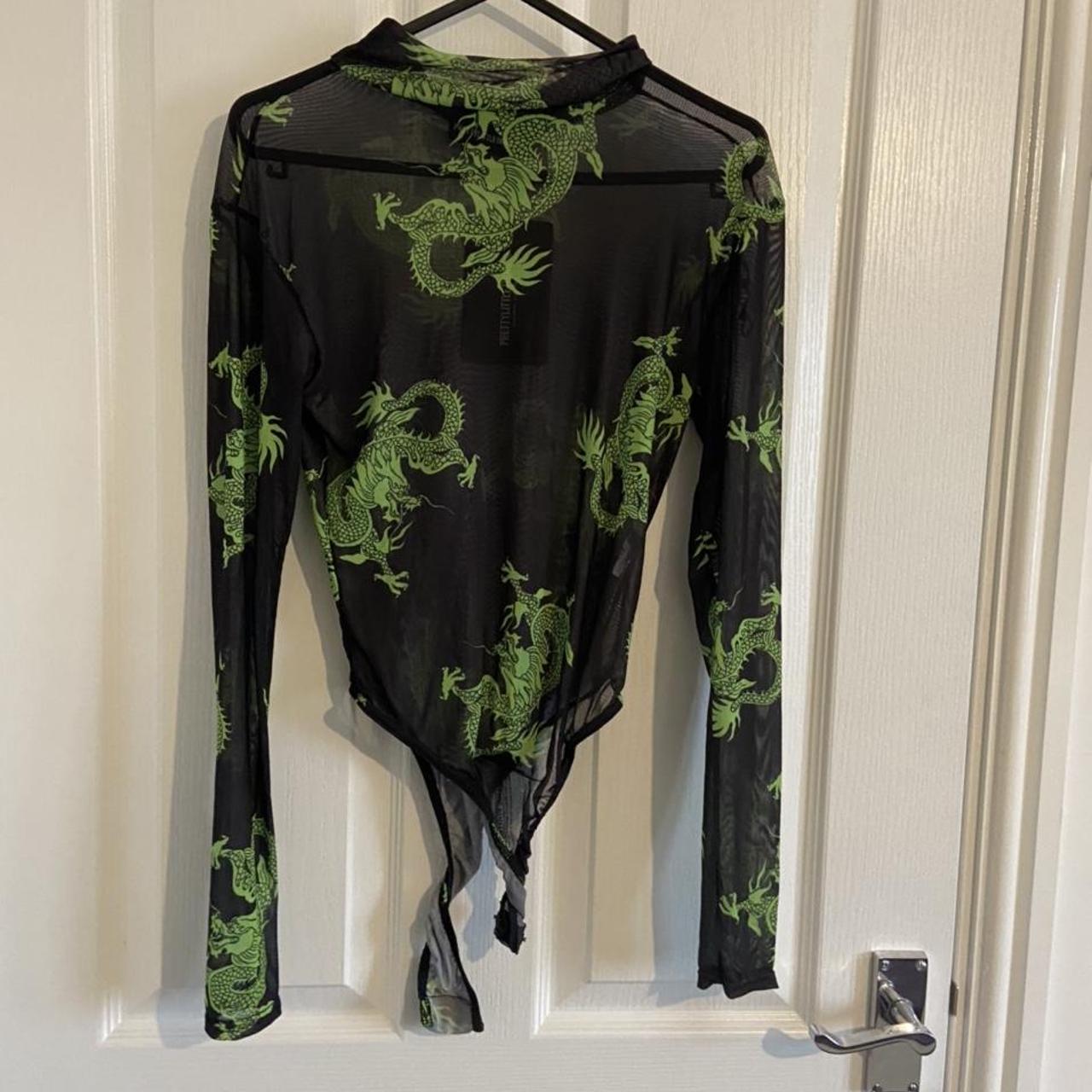 plt mesh dragon bodysuit size 10 tags still on - Depop