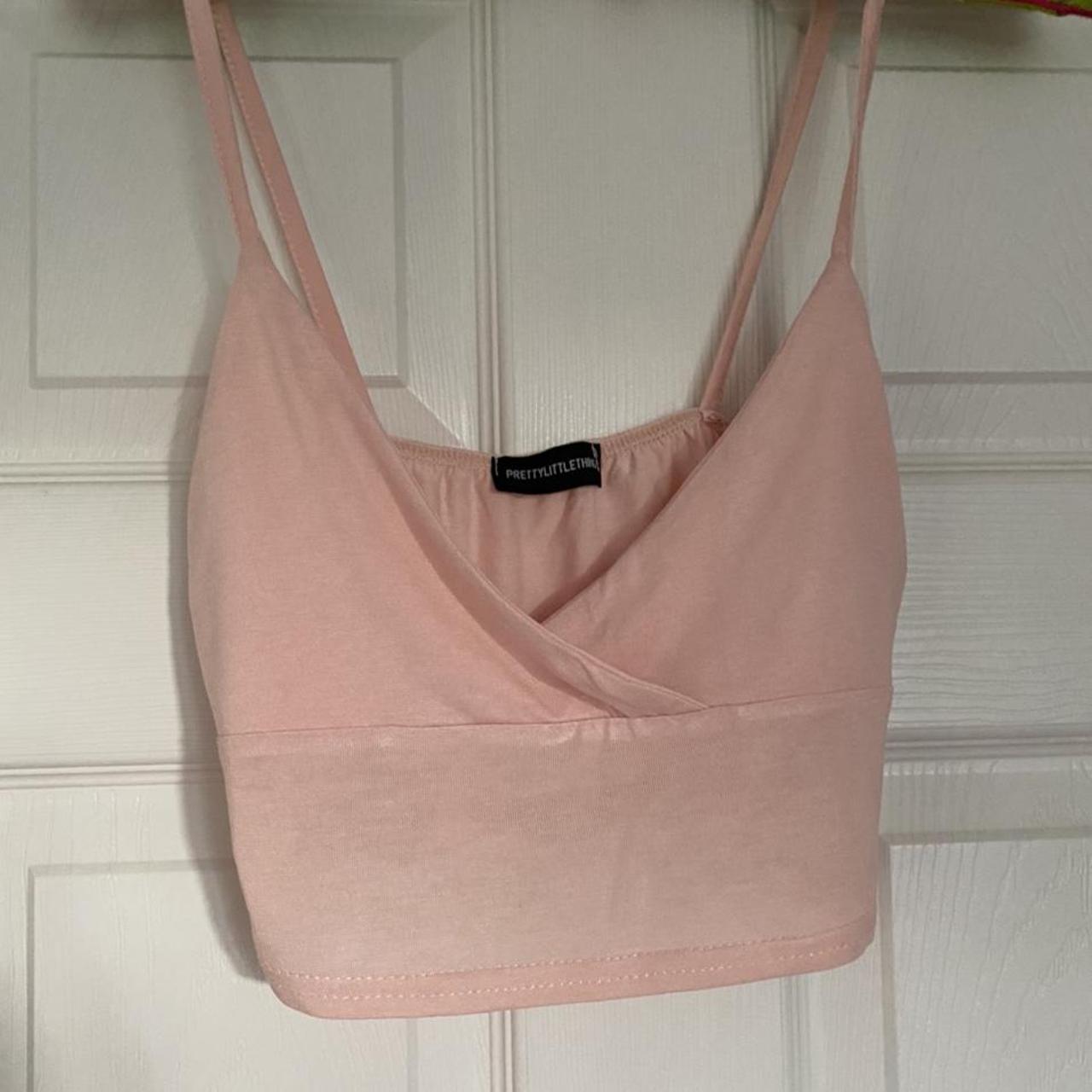 Pale pink crop top size 8, from PLT. Excellent... - Depop