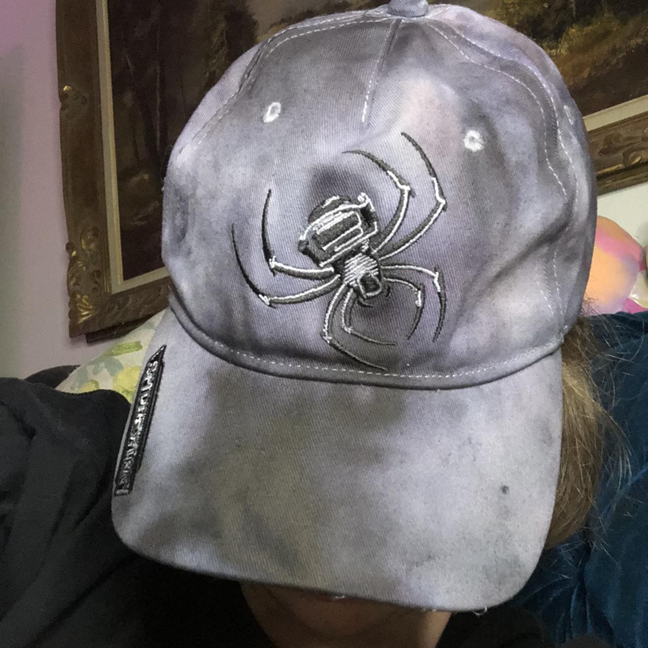 Vintage Spiderware Tie Dye Black 100% Cotton Cap.... - Depop