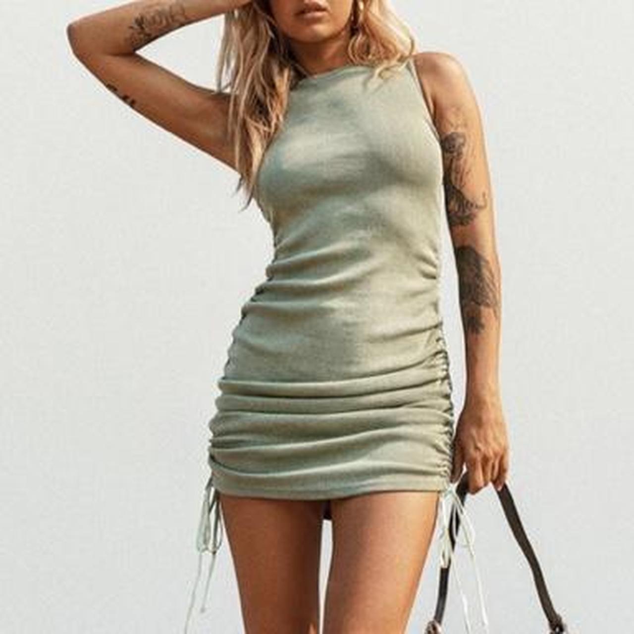 Lioness princess Polly green dress Ruched sized... - Depop