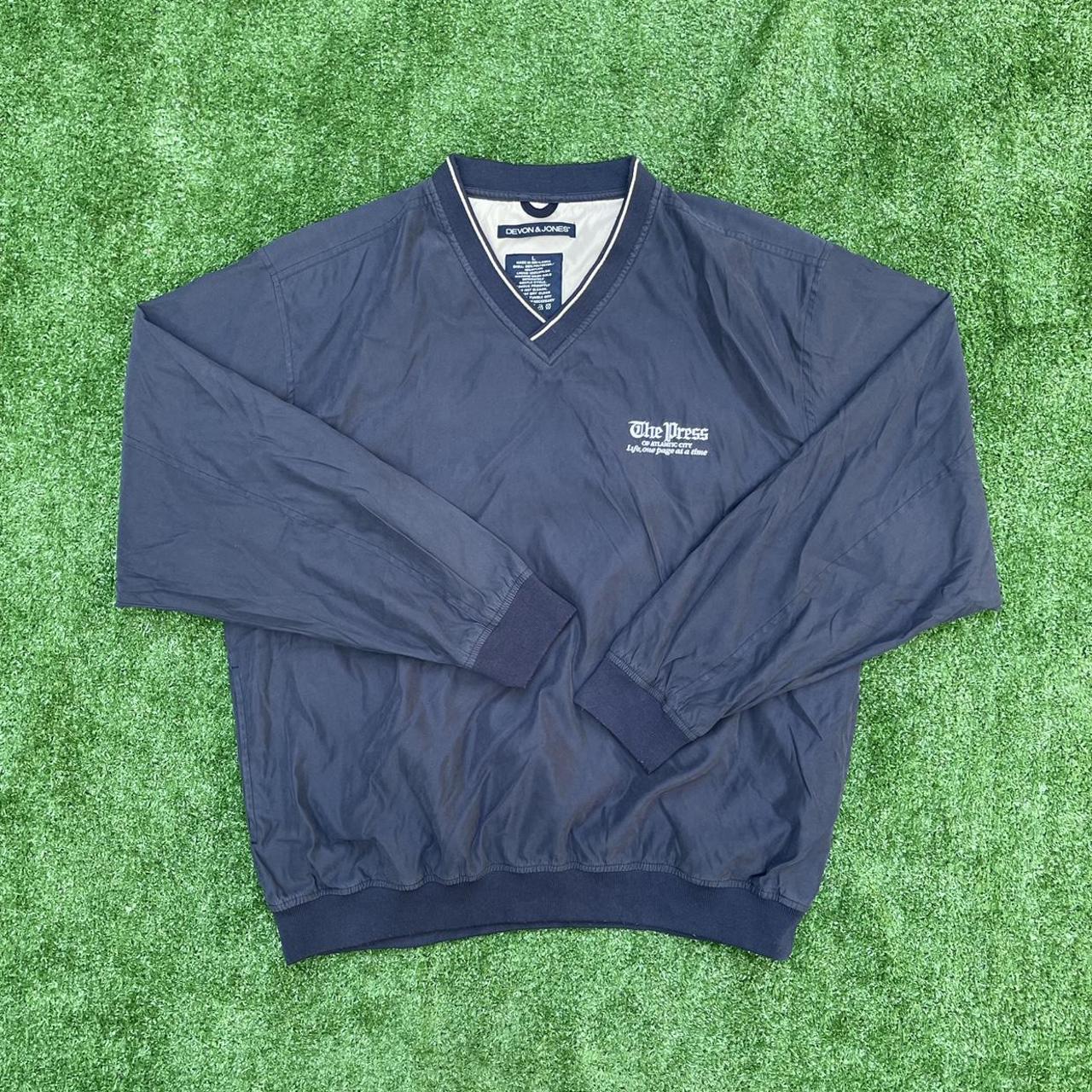 V-Neck Windbreaker “The Press” text on the front,... - Depop