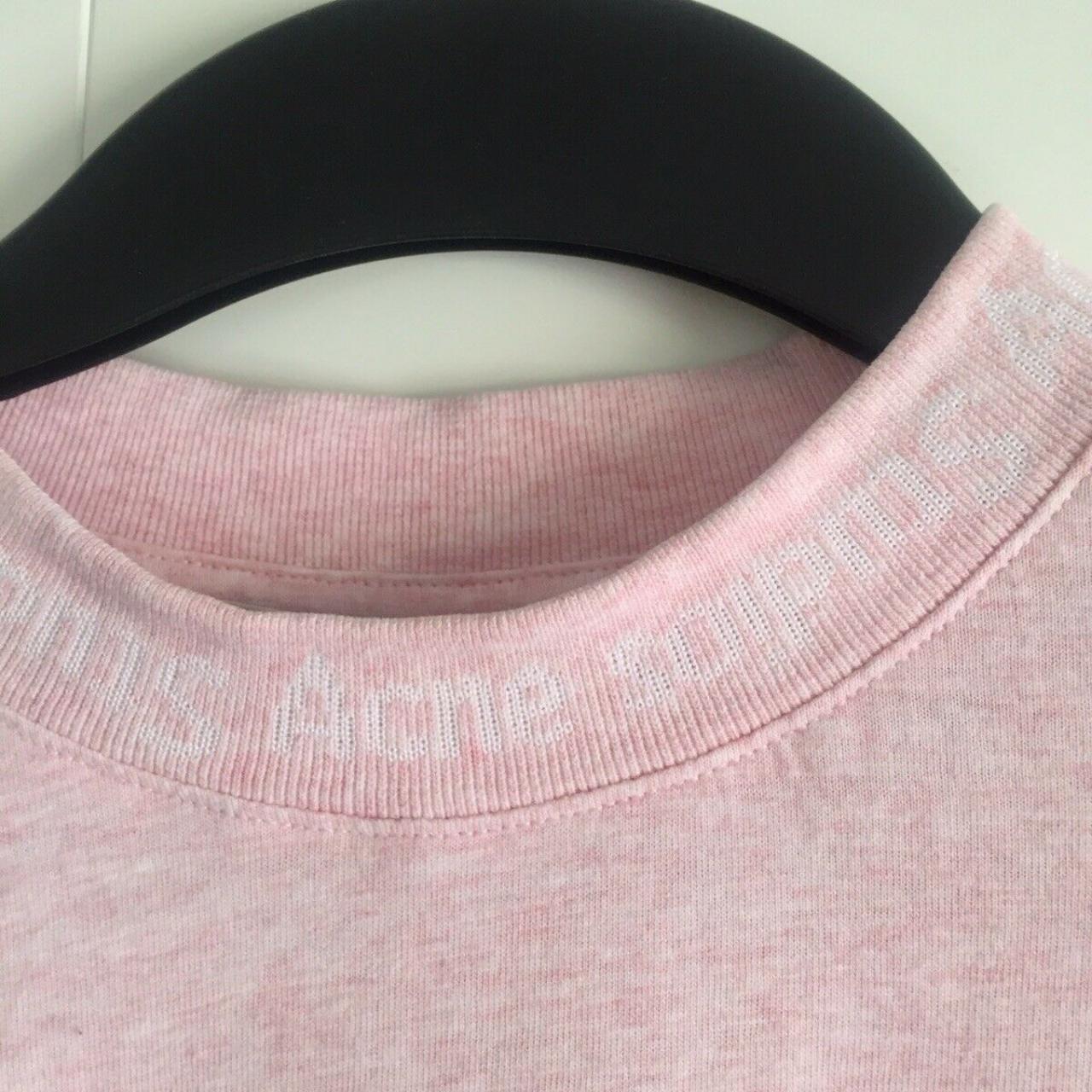 Acne Studios Gojina Dyed Rose Melange Pink Logo Neck... - Depop