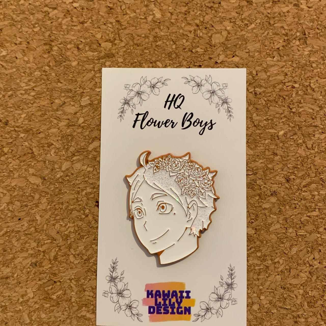 Kawaiilily Flower Boy Suga Haikyuu Enamel... - Depop