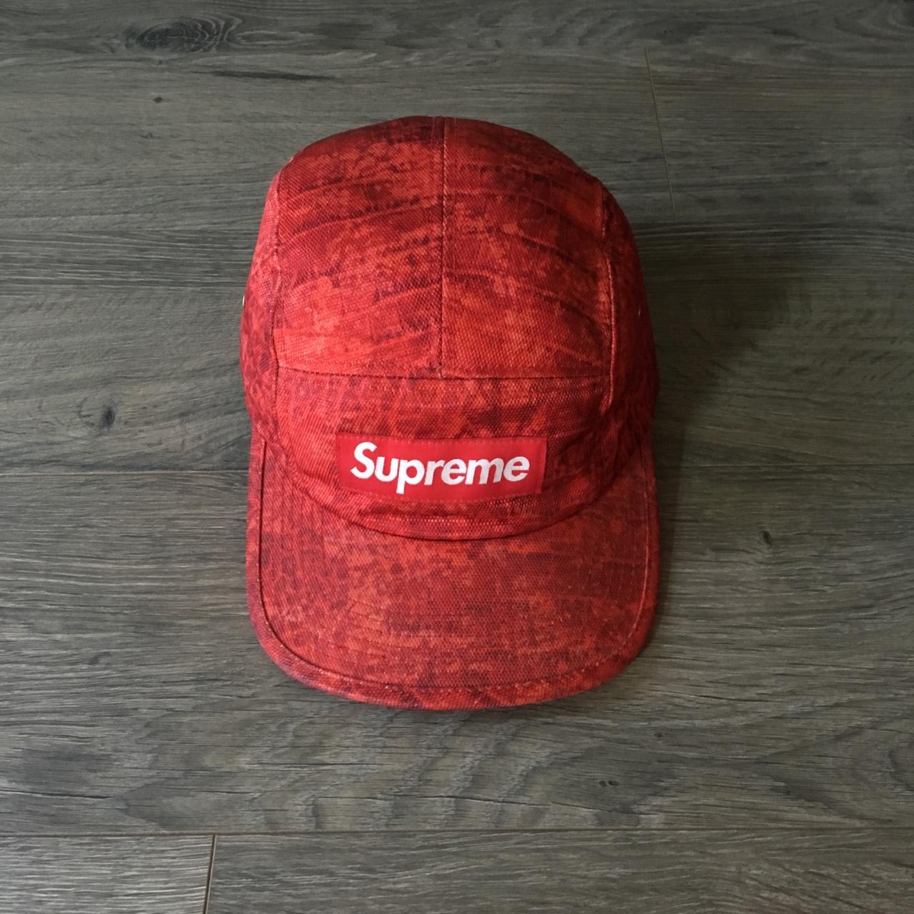 Supreme 5 Panel || Red Crocodile Skin || Adjustable... - Depop