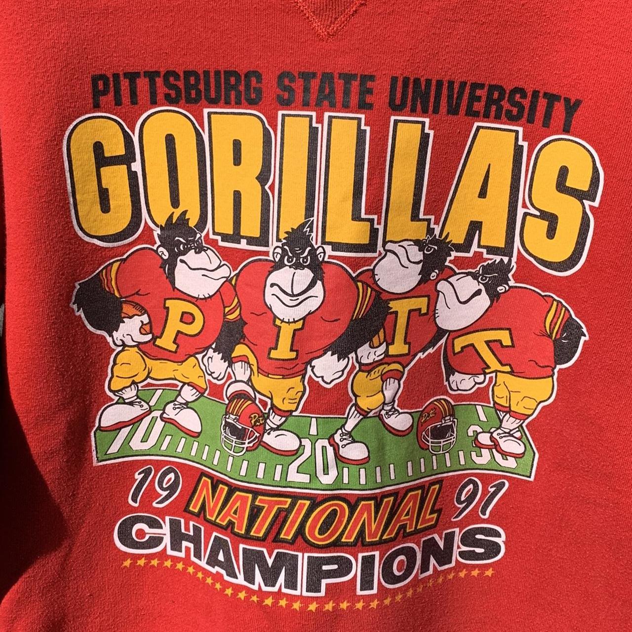 Vintage 1991 Pittsburg State Gorillas NCAA National... - Depop