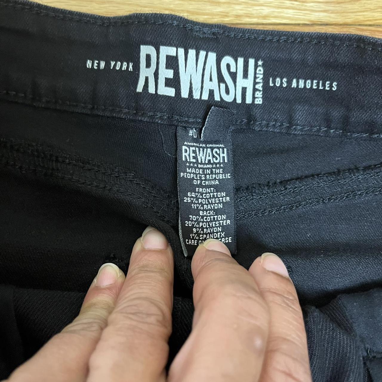 Rewash Black Distress Denim Skirt Size 5/27 Stretch... - Depop