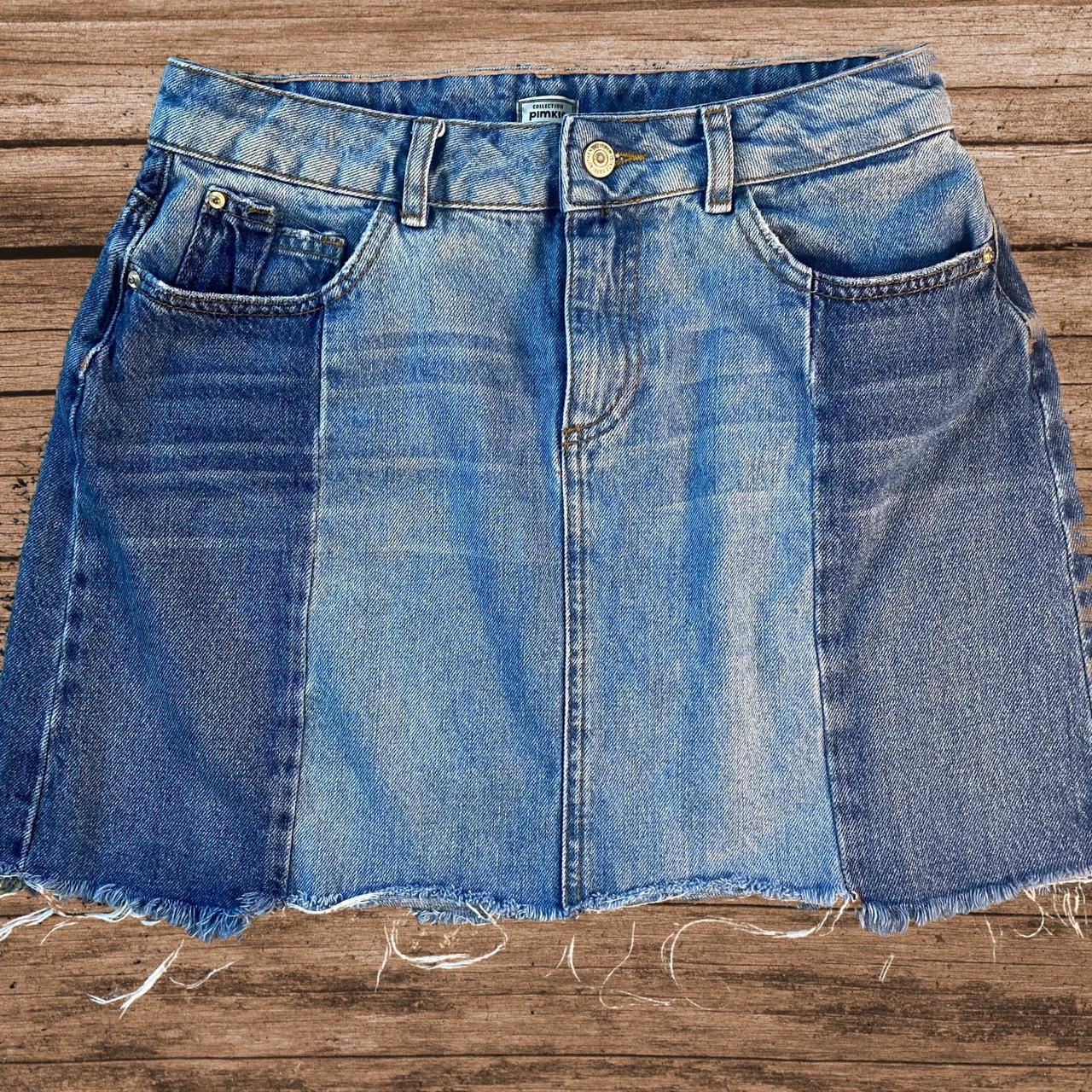 Collection Pimke Patch Denim Skirt Size 8 US Free... - Depop