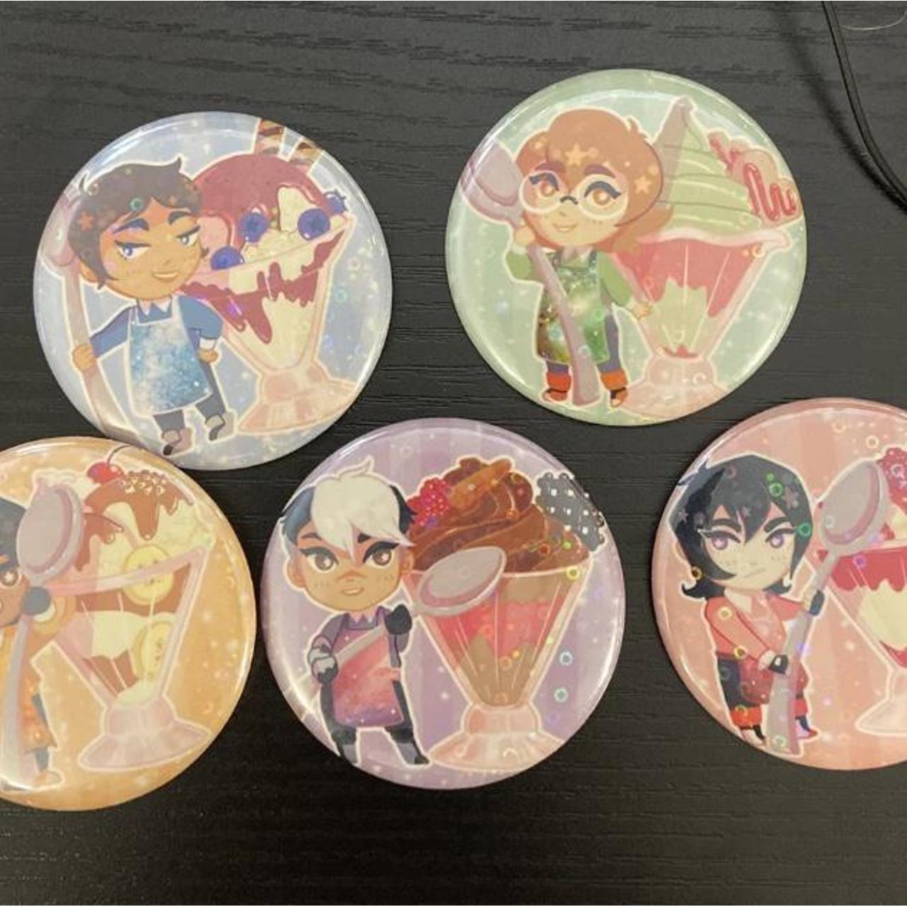 Voltron Legendary Defender holographic pin set DM... - Depop