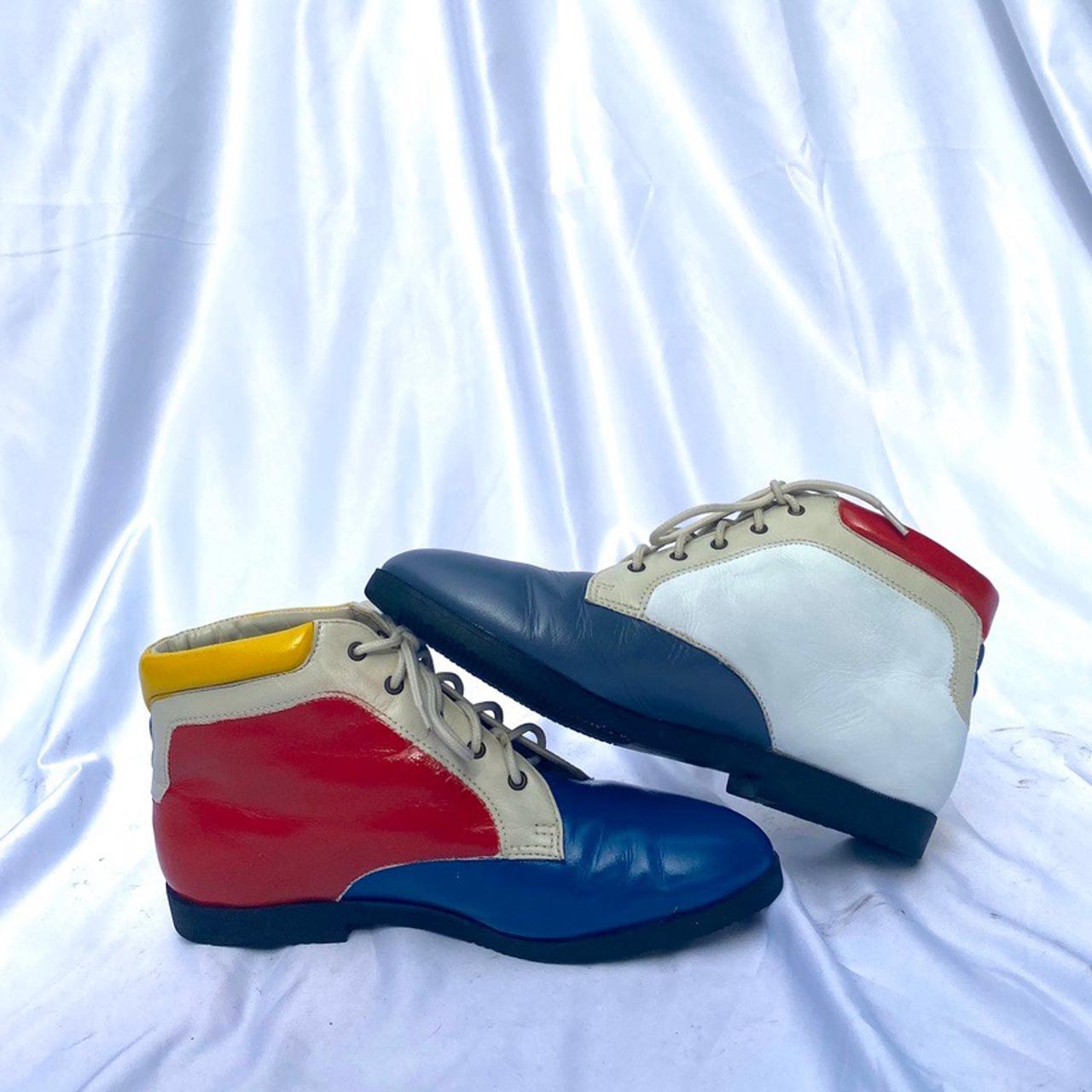 Hand painted leather colorblocked shoes - The Abacab... - Depop