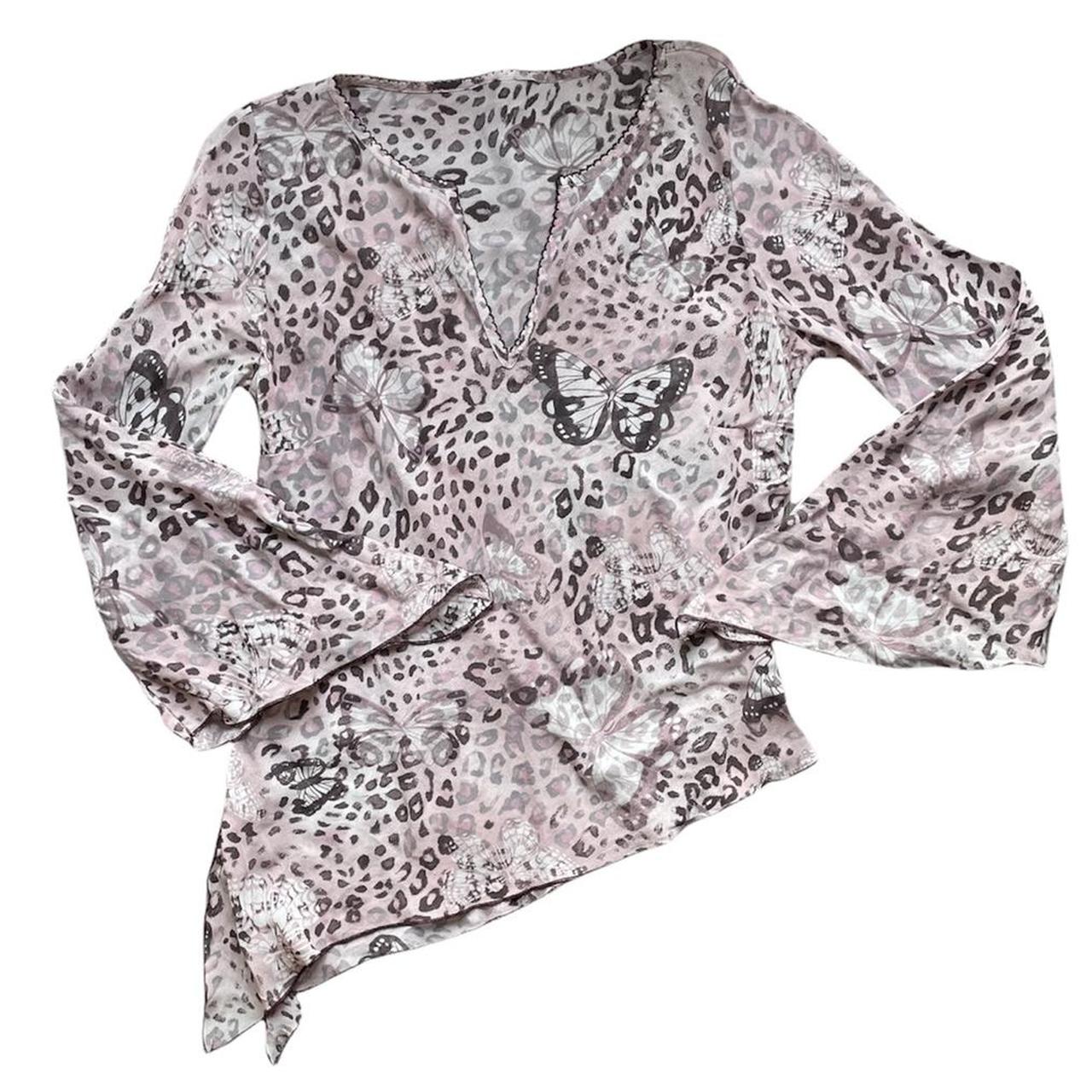 Fairy pink butterfly mesh top