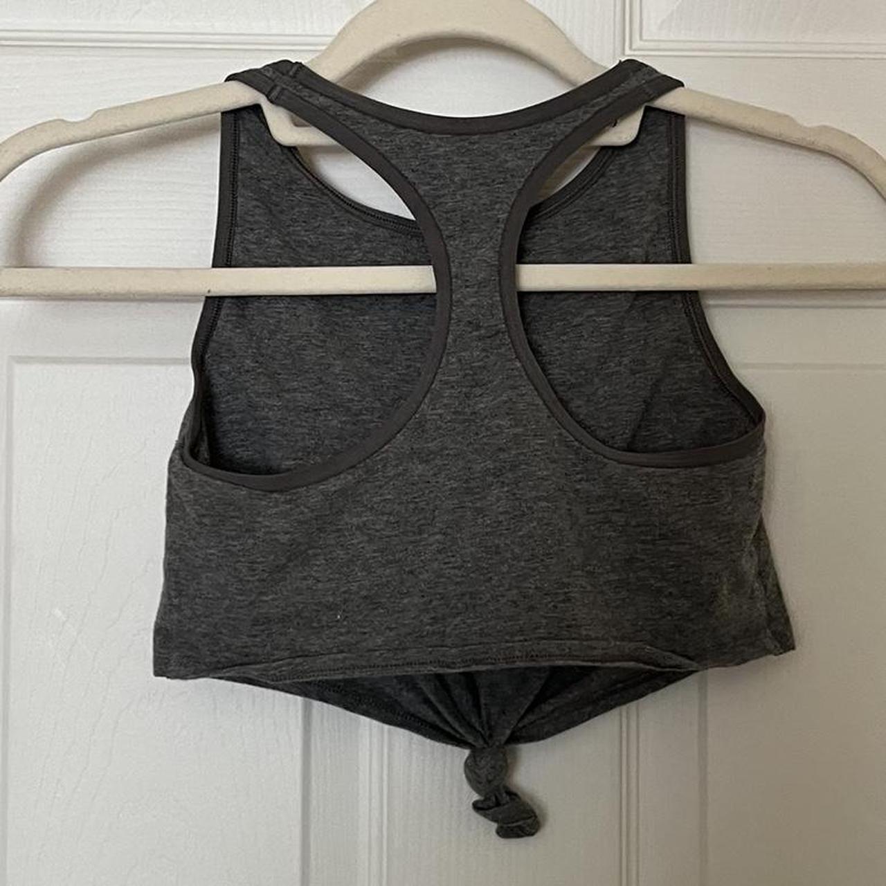 Cotton Racerback Bralette with Knot Detail Has... | Depop