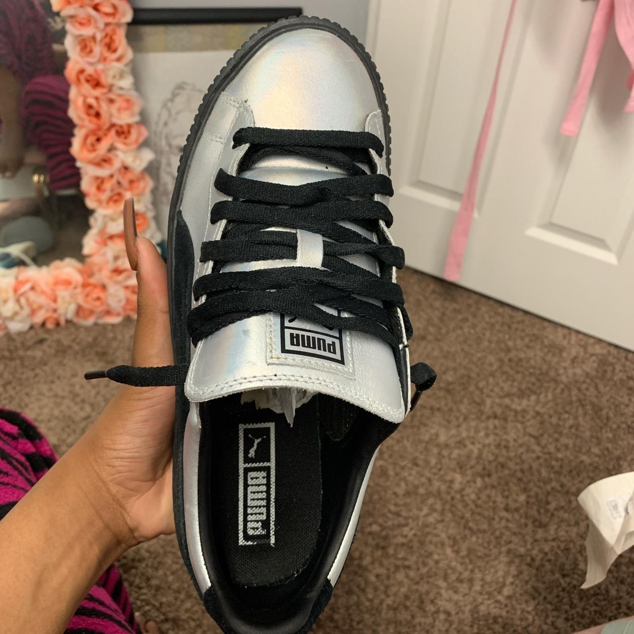 Metallic puma platforms worn twice size 10 women - Depop