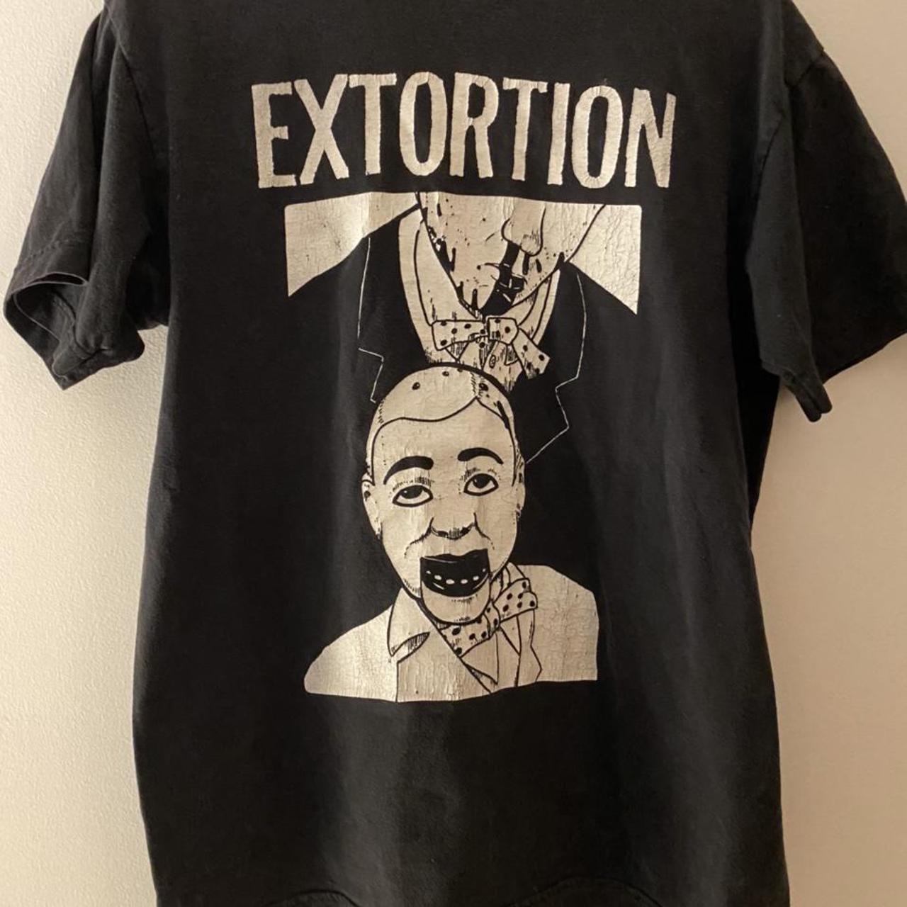 EXTORTION - Band tshirt Size - Medium Faded and... - Depop