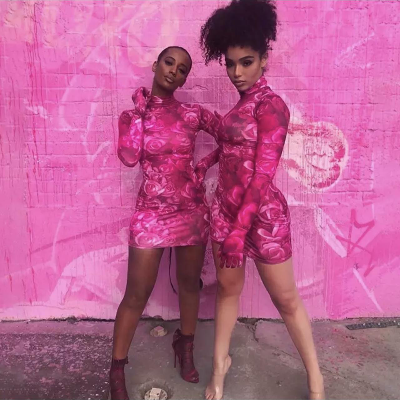 Rose 🌹 Printed Body Con Dress With Matching Depop