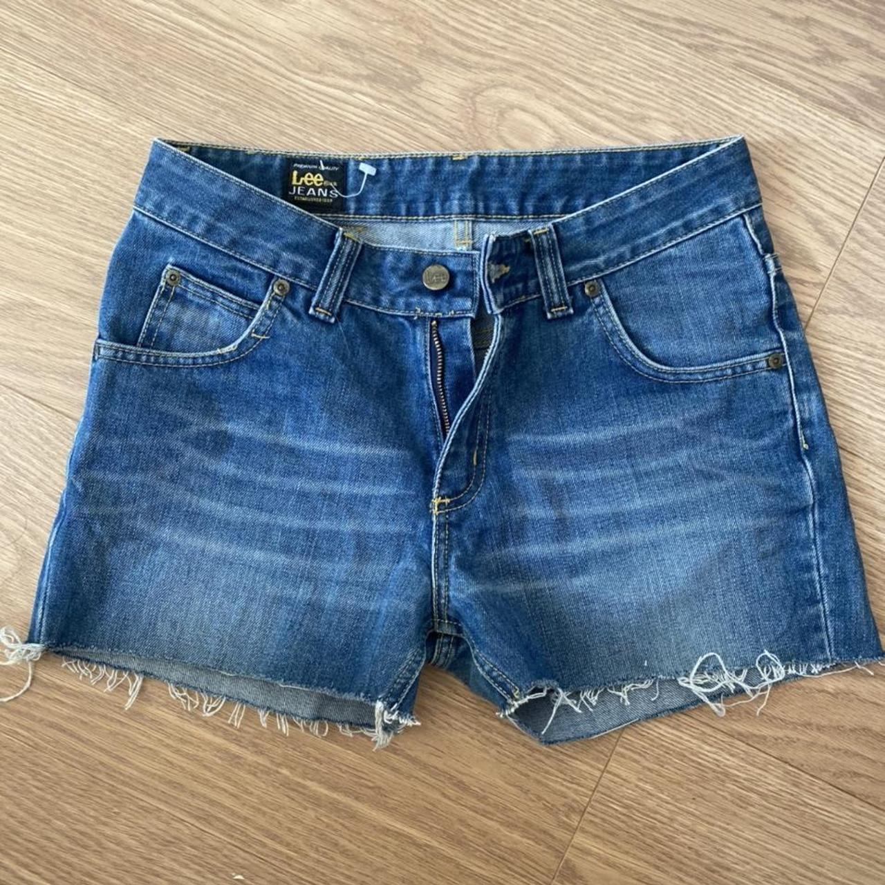 Women's Blue and Yellow Shorts | Depop