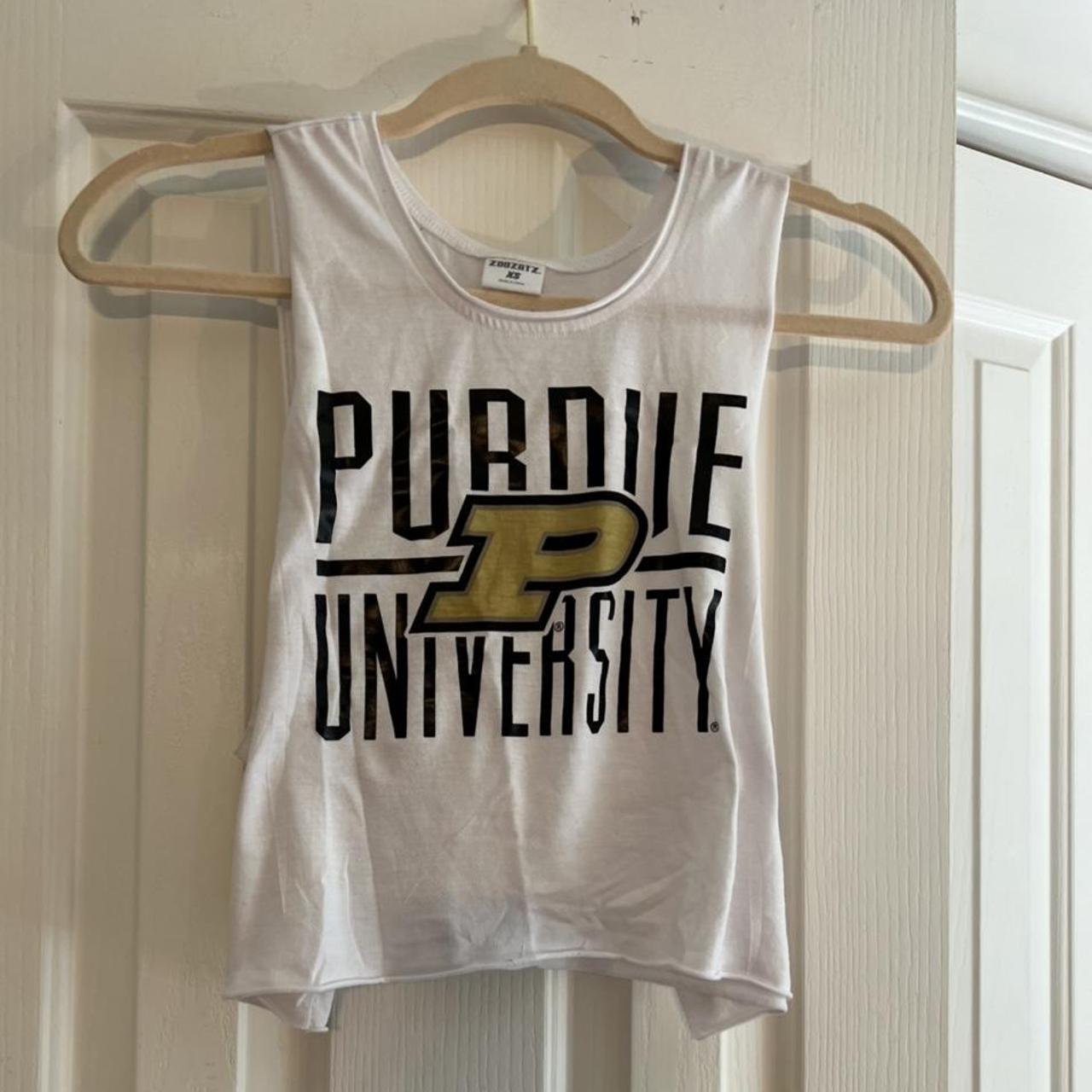 Purdue cropped white tank Soft, loose fit material... - Depop