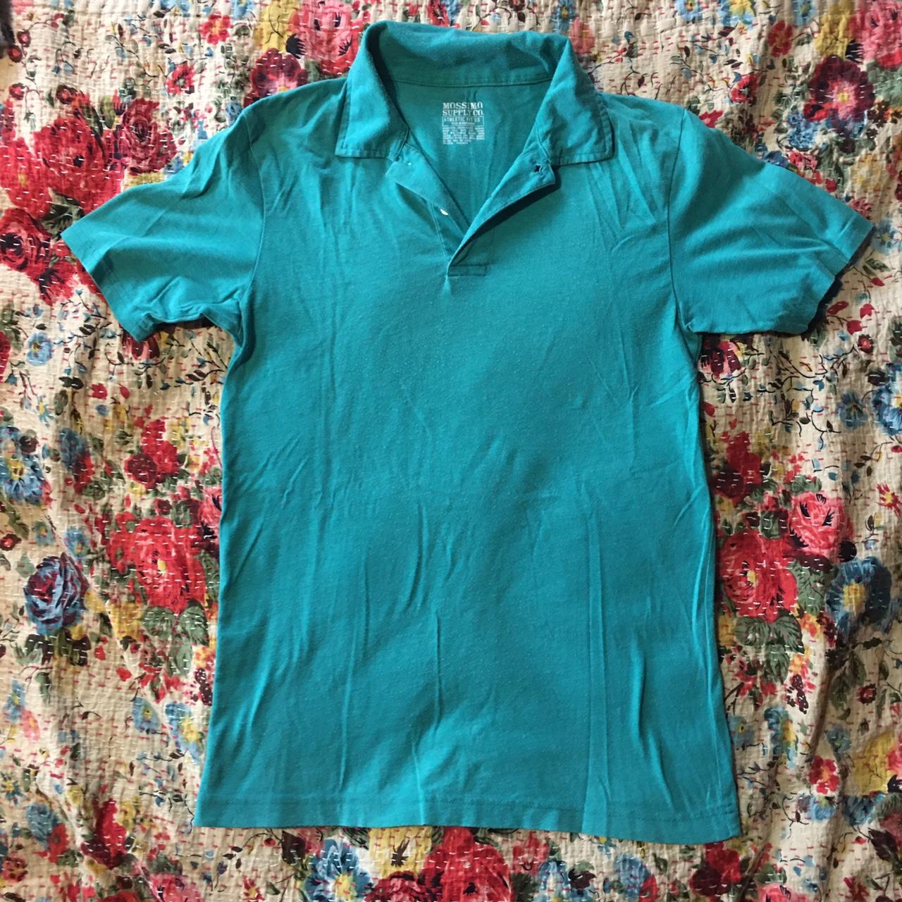 Mossimo teal men’s polo. Size: small. Pilling in the... - Depop