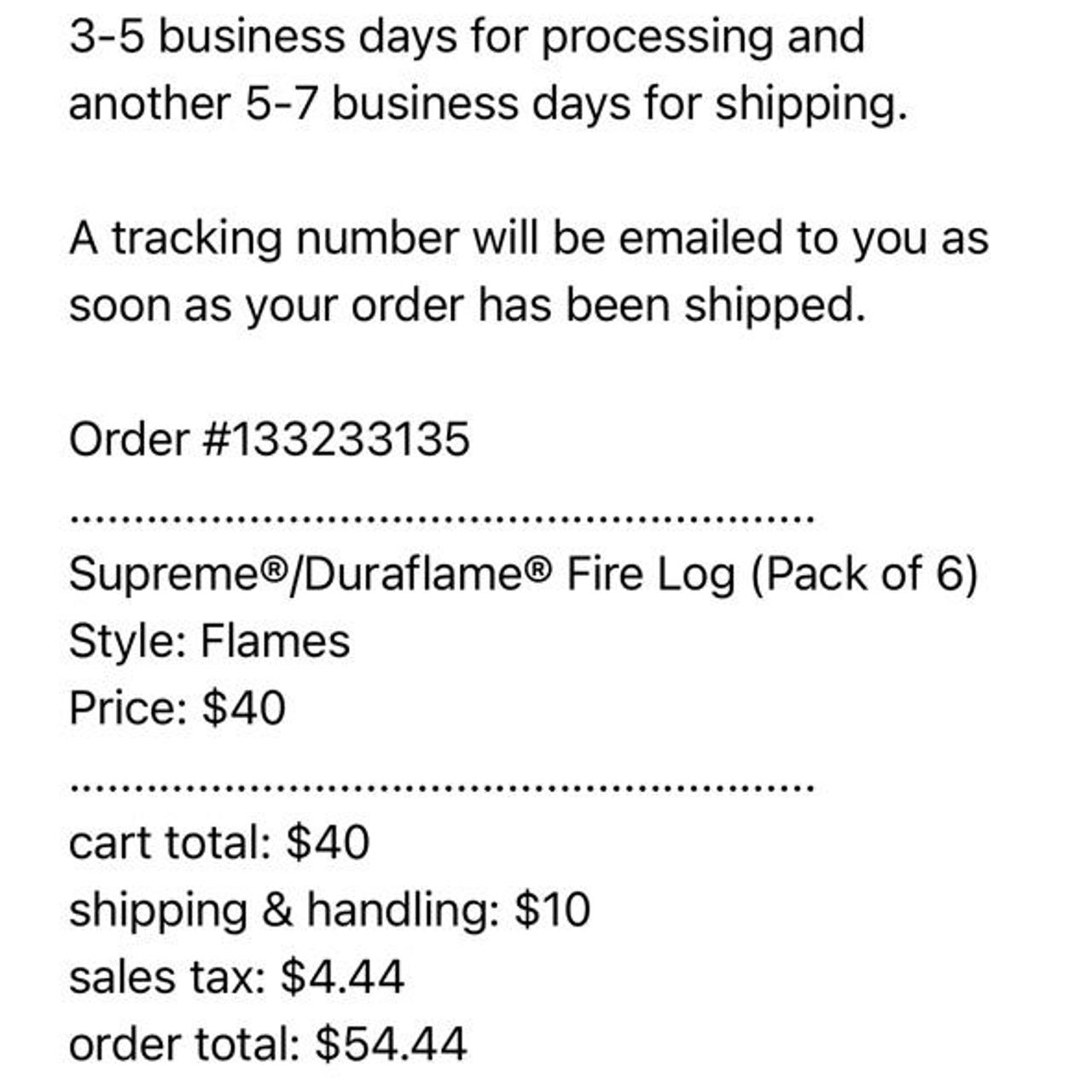 Supreme fire log BNWT #supreme #supremefirelog - Depop