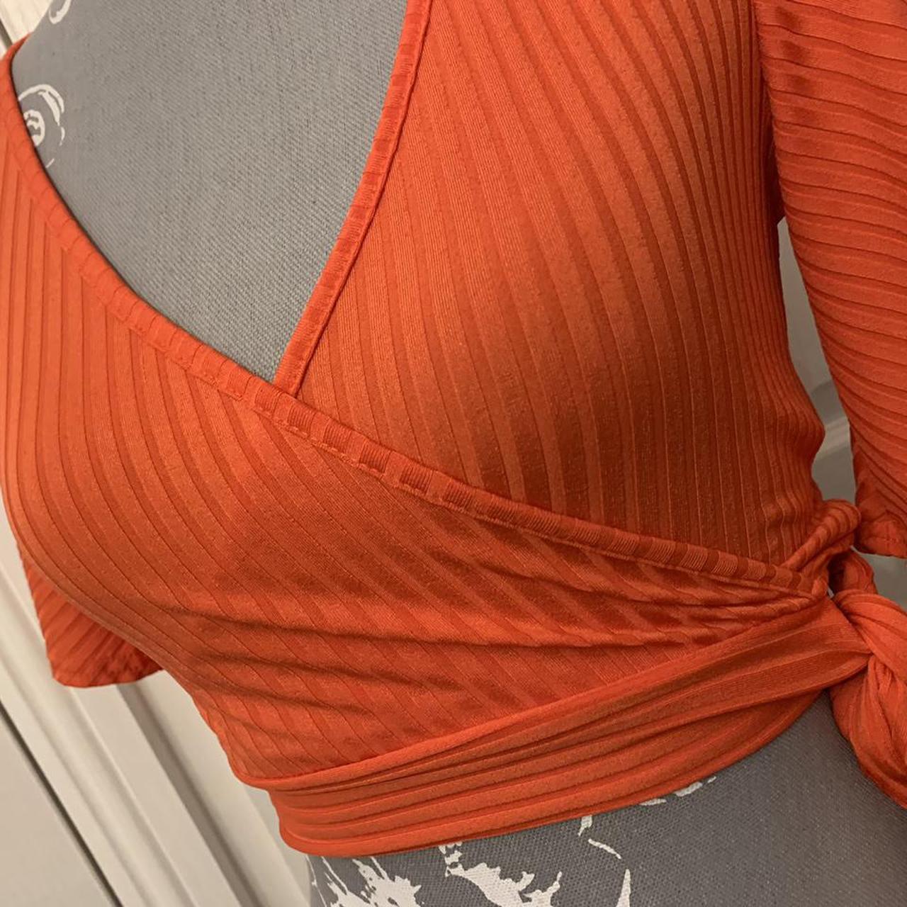 Women's Orange Crop-top | Depop