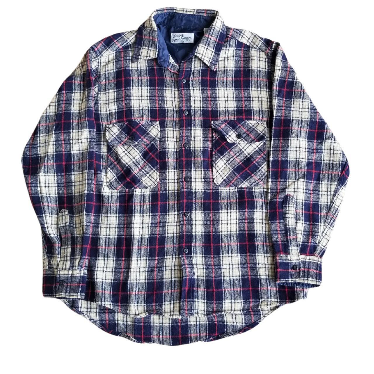 Sears Men's Navy and Red Shirt | Depop