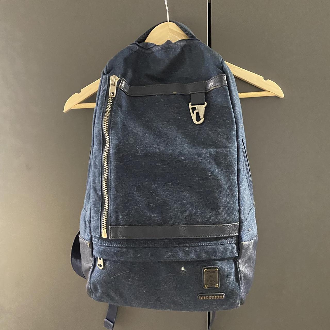 Demin blue back pack Dimensions: H 30cm, W 20cm, D... - Depop