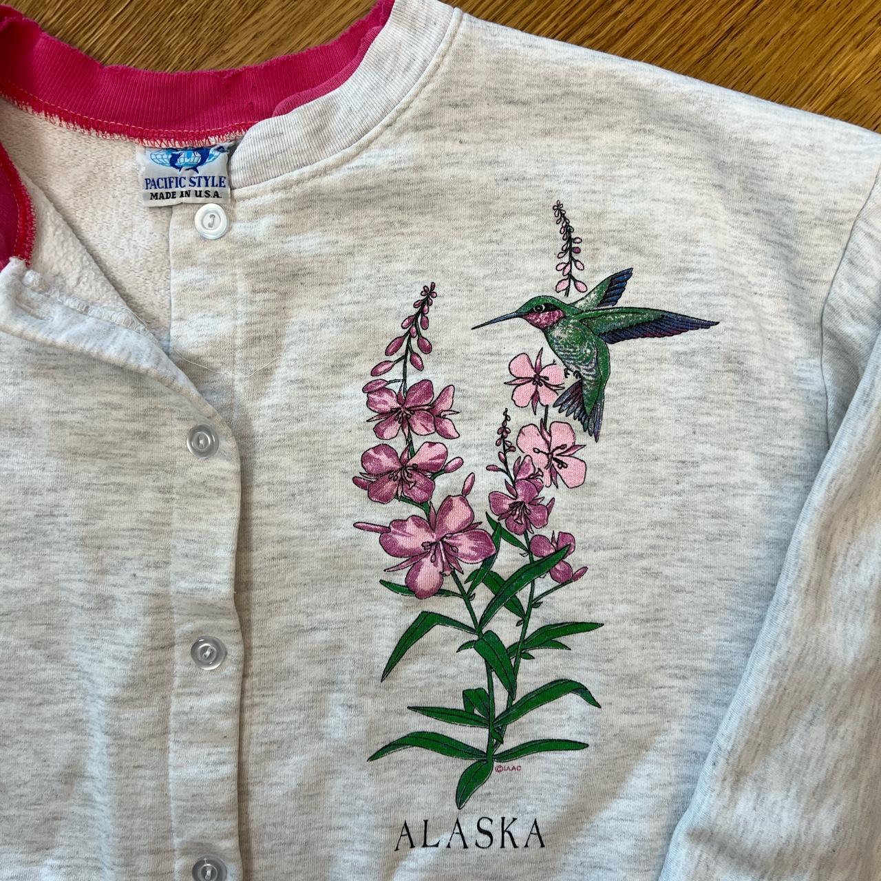 Vintage sweatshirt grandma Alaska cardigan with... - Depop