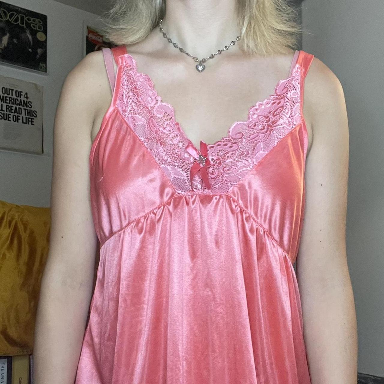 Vintage Lingerie Top 💖 ⭐️ Super Cute Pink Satin Depop