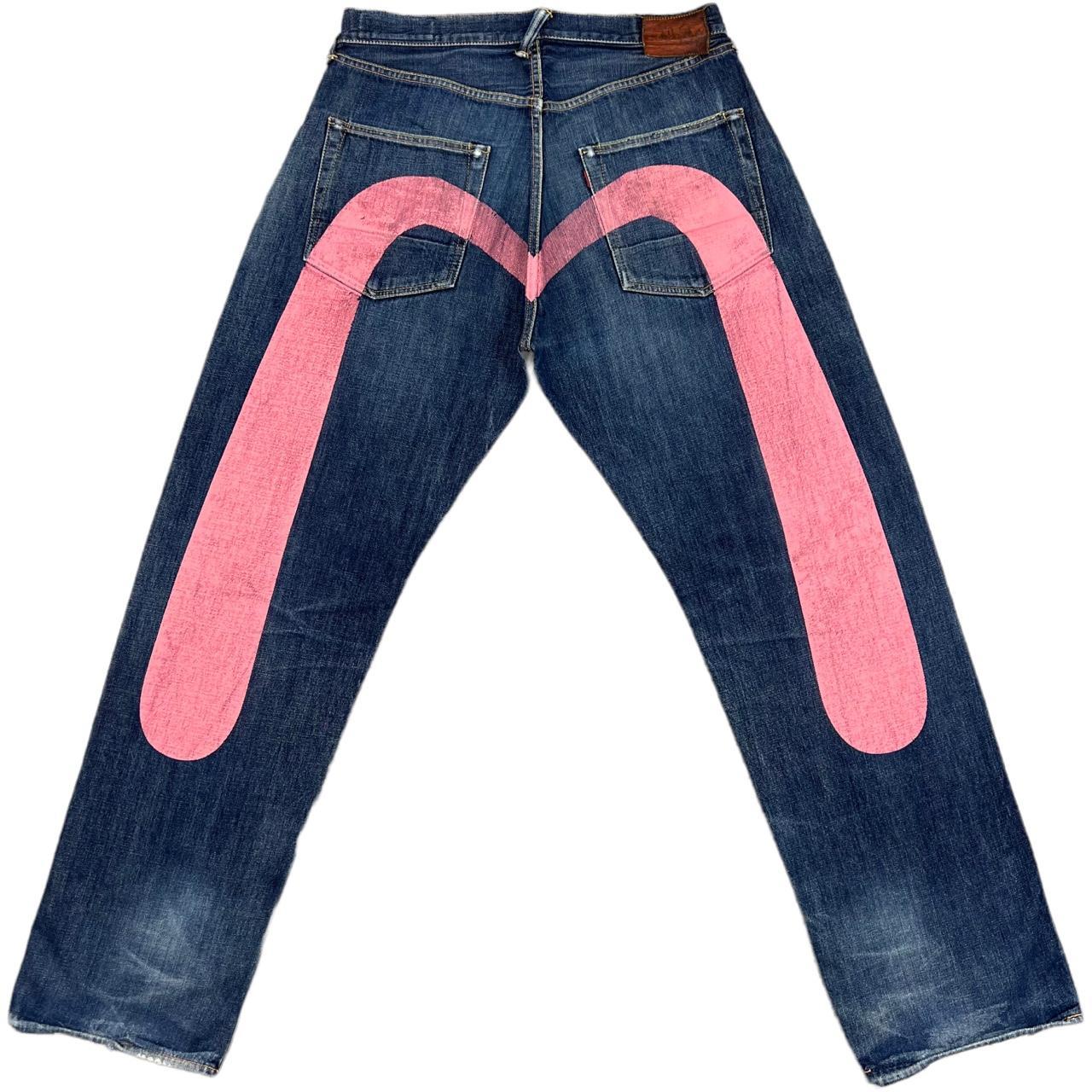Evisu Pink Daicock Japanese Selvedge Denim Jeans... - Depop