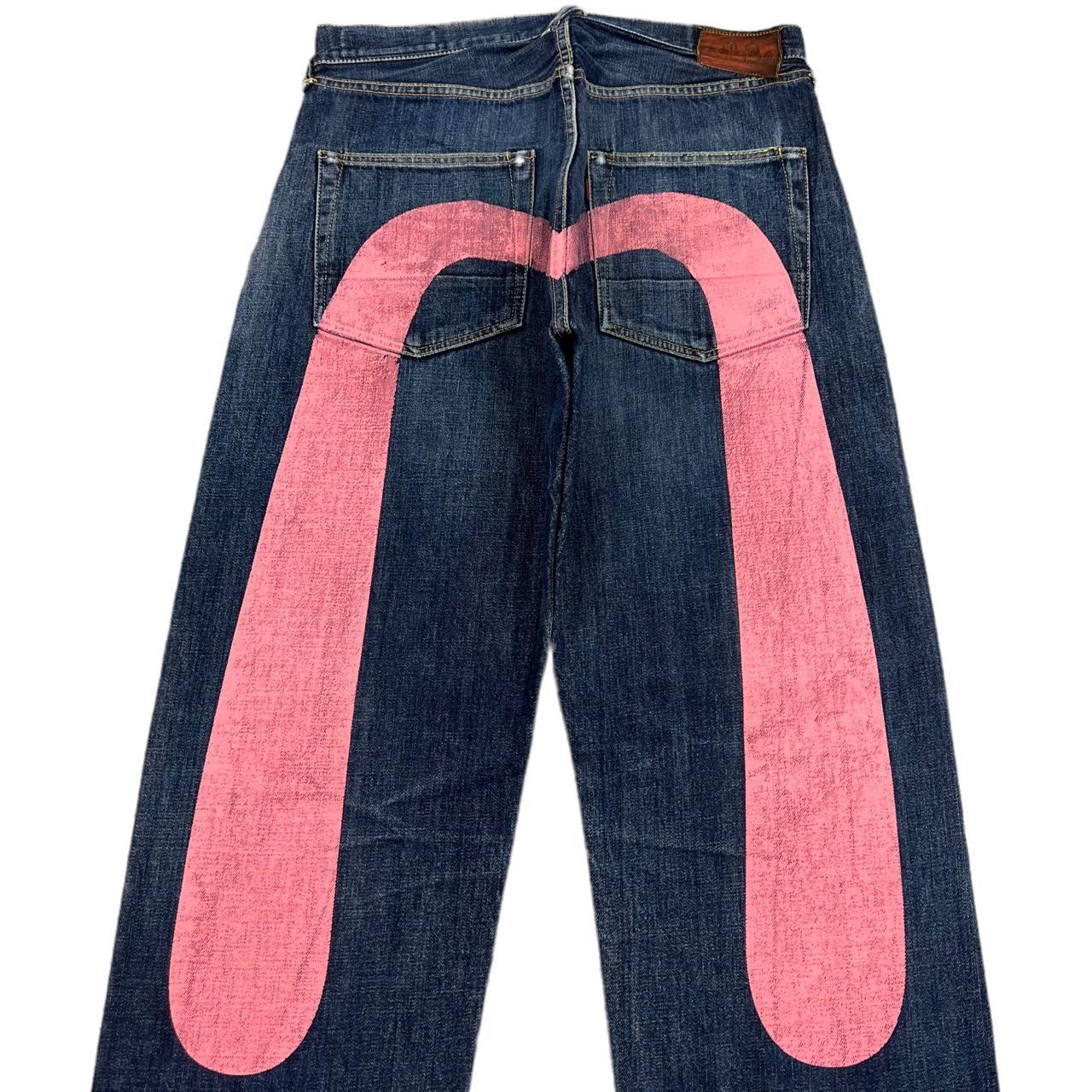 Evisu Pink Daicock Japanese Selvedge Denim Jeans... - Depop