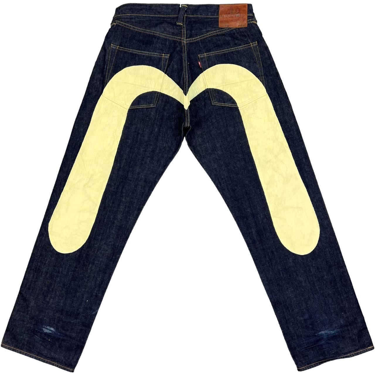 Evisu White Daicock Japanese Selvedge Denim Jeans... - Depop