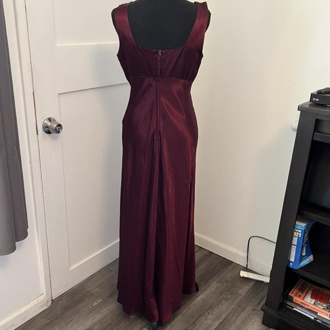 Silky burgundy/wine colored vintage dress by Be Nice... - Depop