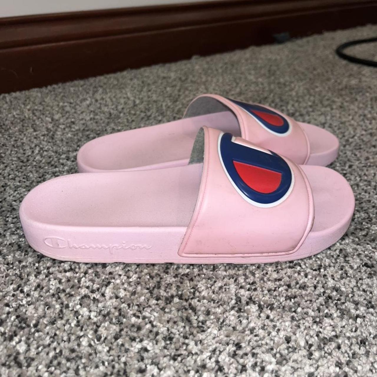 Pink champion slides Worn a few times Size woman’s... - Depop
