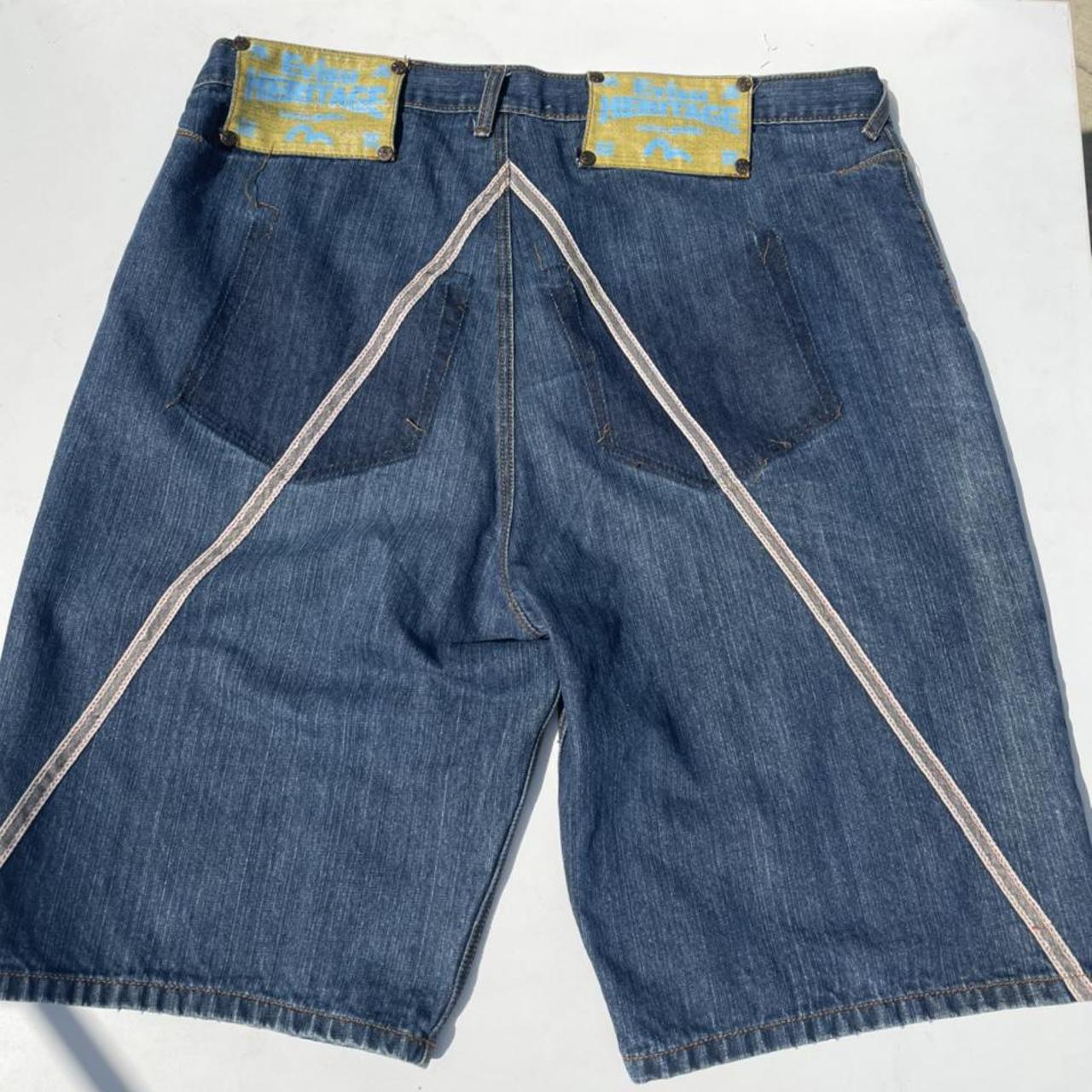 Vintage rare Evisu jean shorts, super cool, price is... - Depop