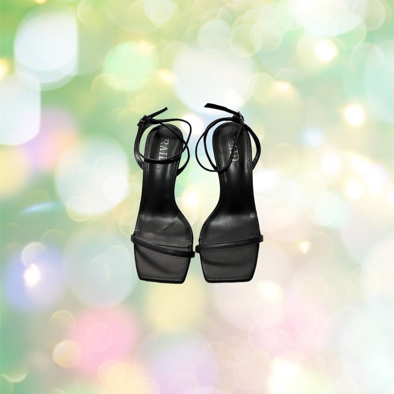 BLACK OPEN TOE PUMPS Chic and stylish square toe... - Depop