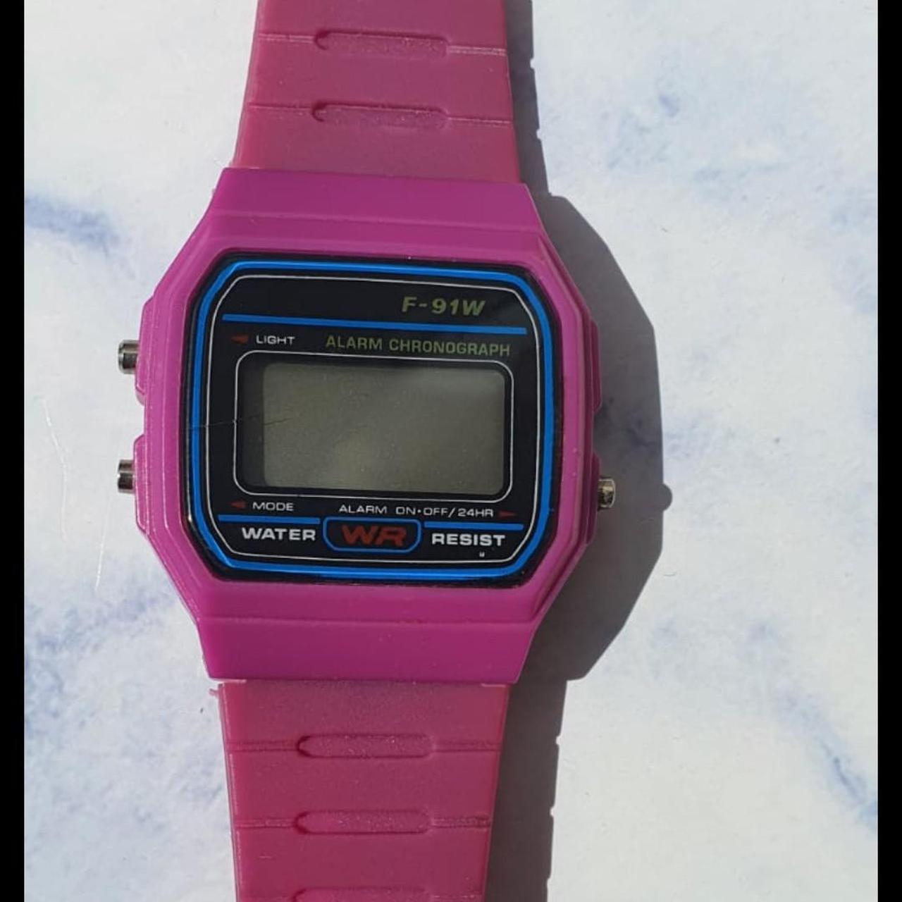 Purple digital watch 12/24 hr format *Battery not... - Depop