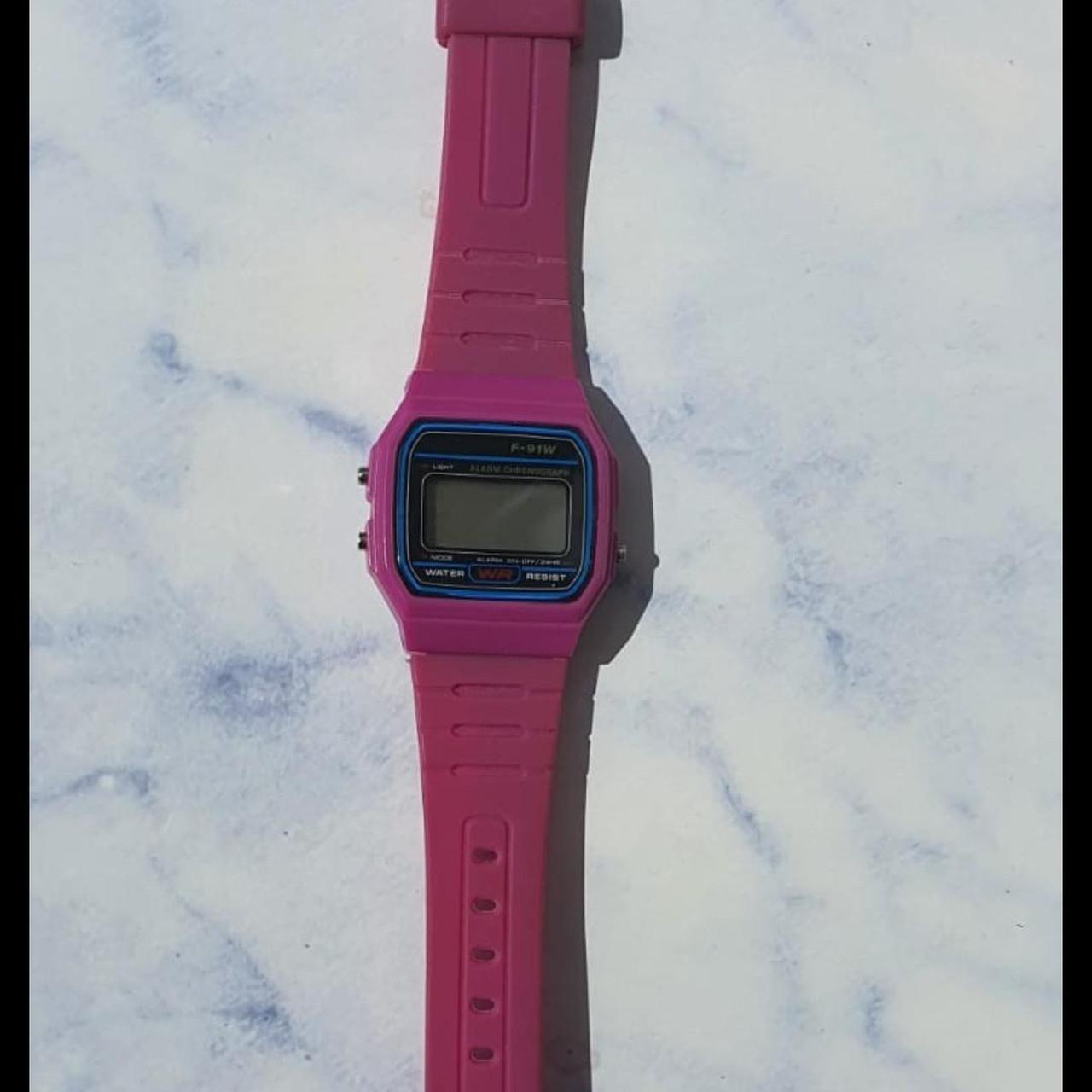 Purple digital watch 12/24 hr format *Battery not... - Depop