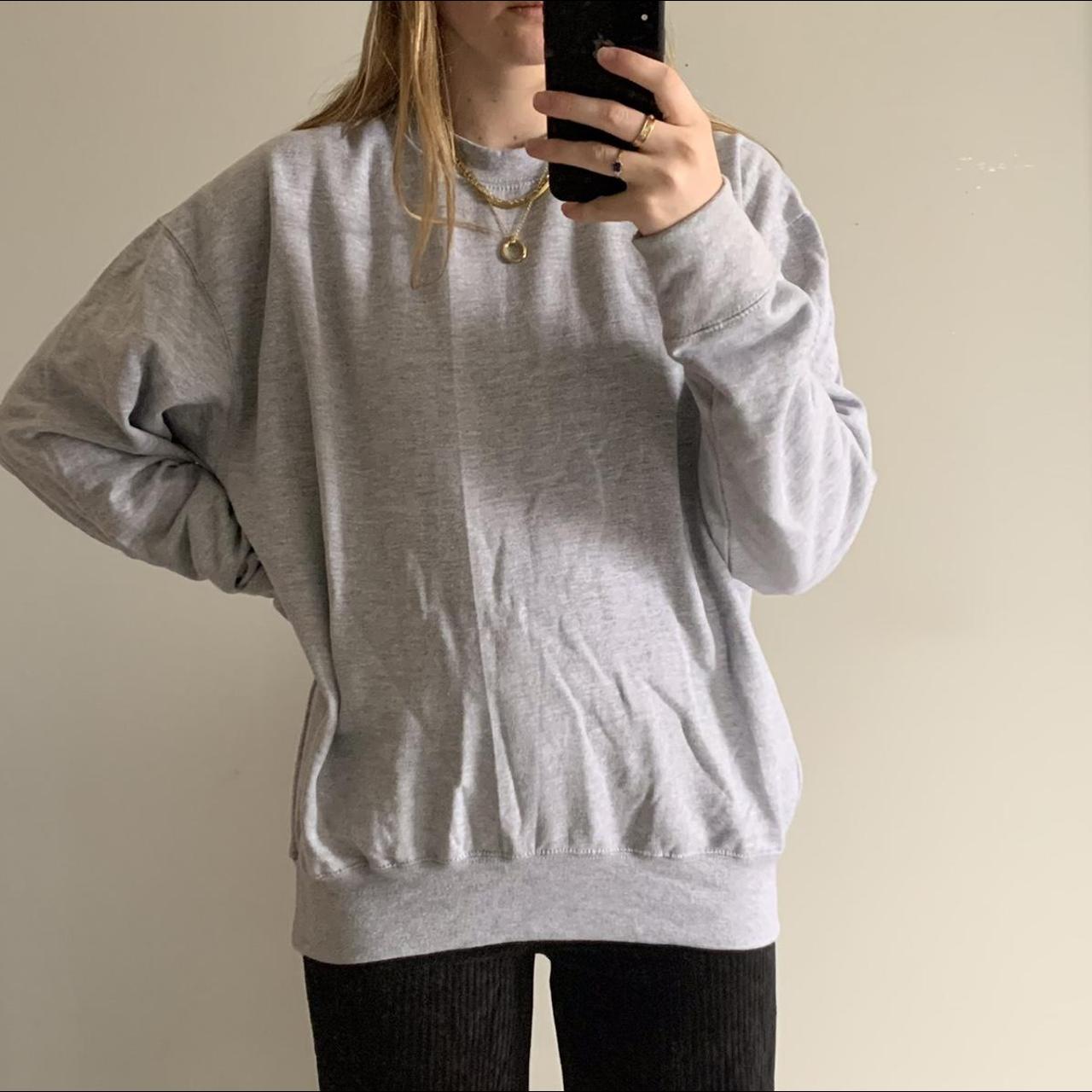 Light grey sweatshirt / grey oversized sweatshirt... - Depop