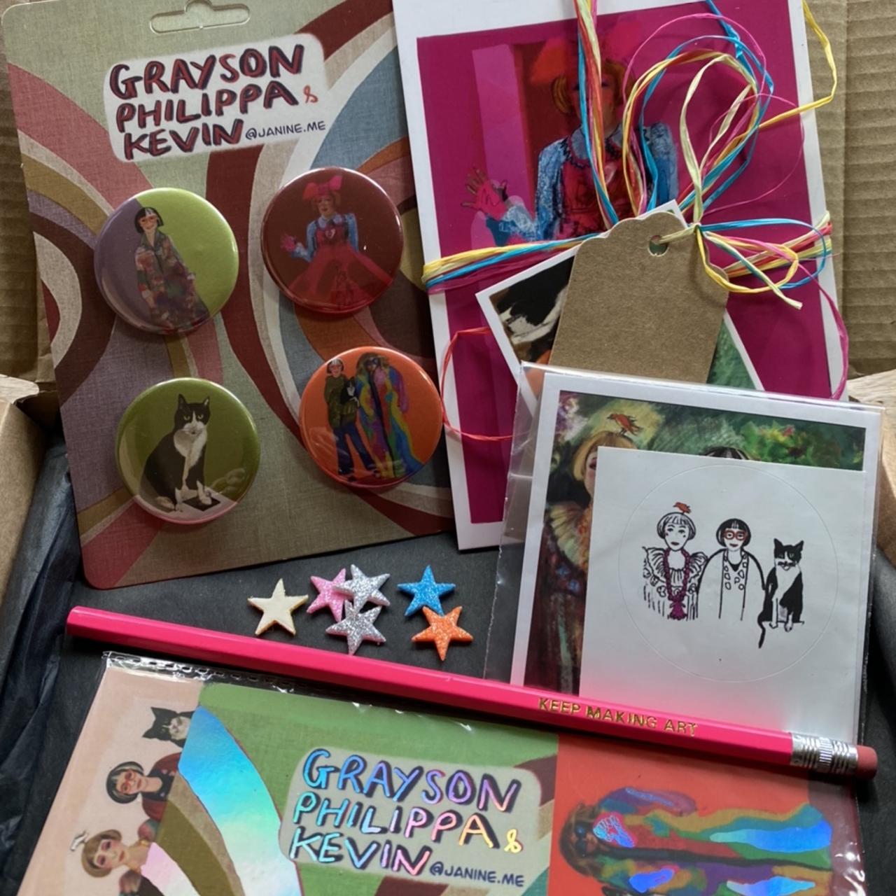 One Grayson Perry, Philippa Perry and Kevin the Cat... - Depop