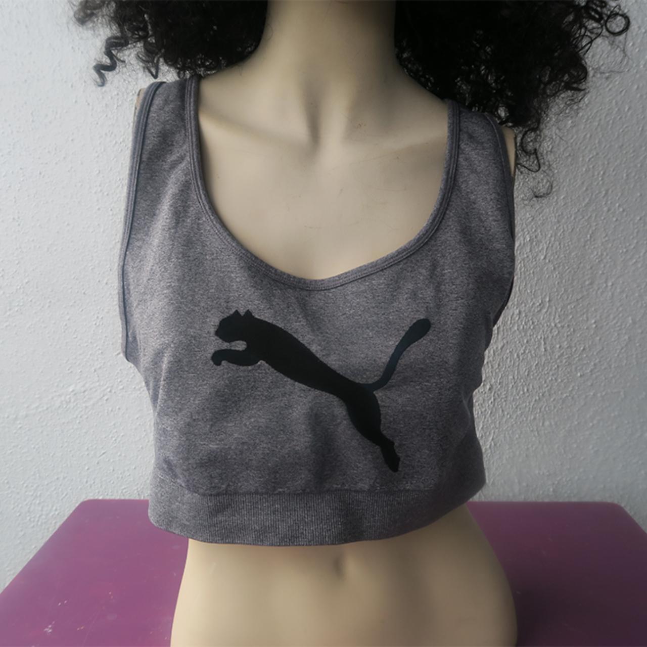 PUMA puma cat sports bra with cat logo strappy back... - Depop