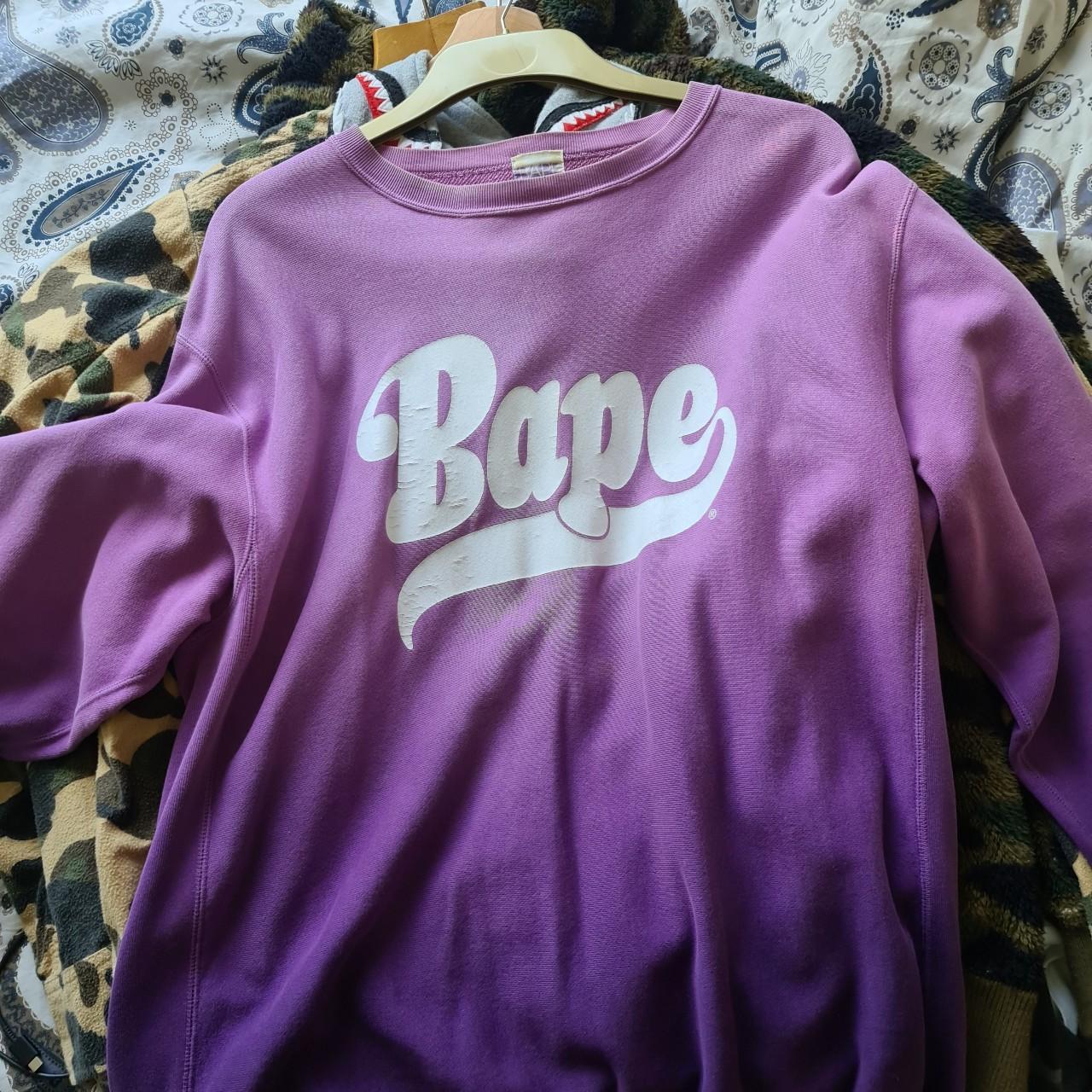 BAPE crew neck purple fade - Depop